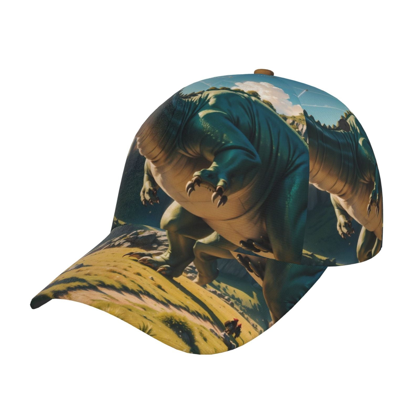 Gaeub Cute Green Dinosaur Blue Sky Print Baseball Caps,Adjustable Hat ...