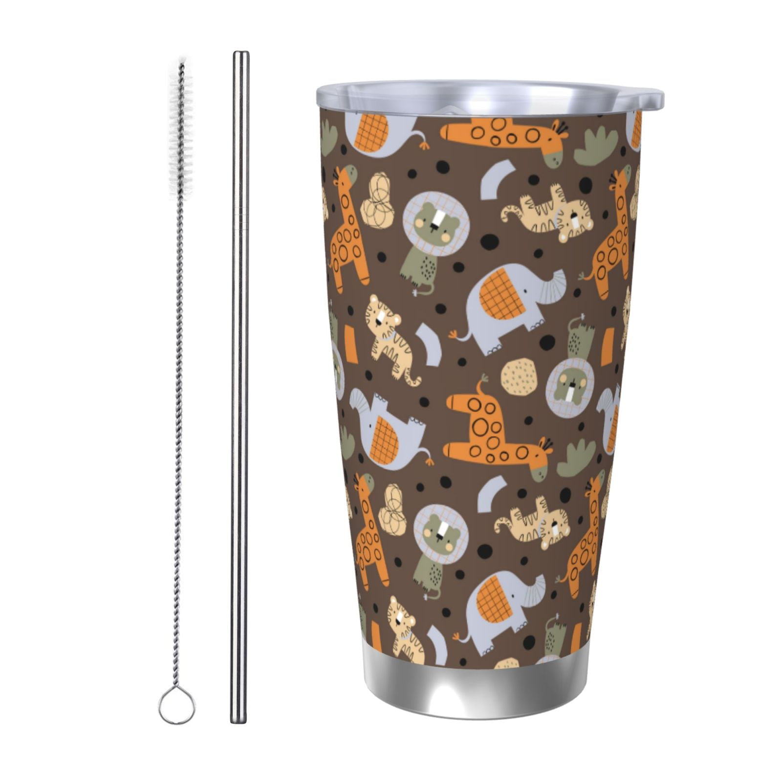 Gaeub Cute Lion Tiger Print 20-Ounce Stainless Steel Car Cup,Tumblers ...