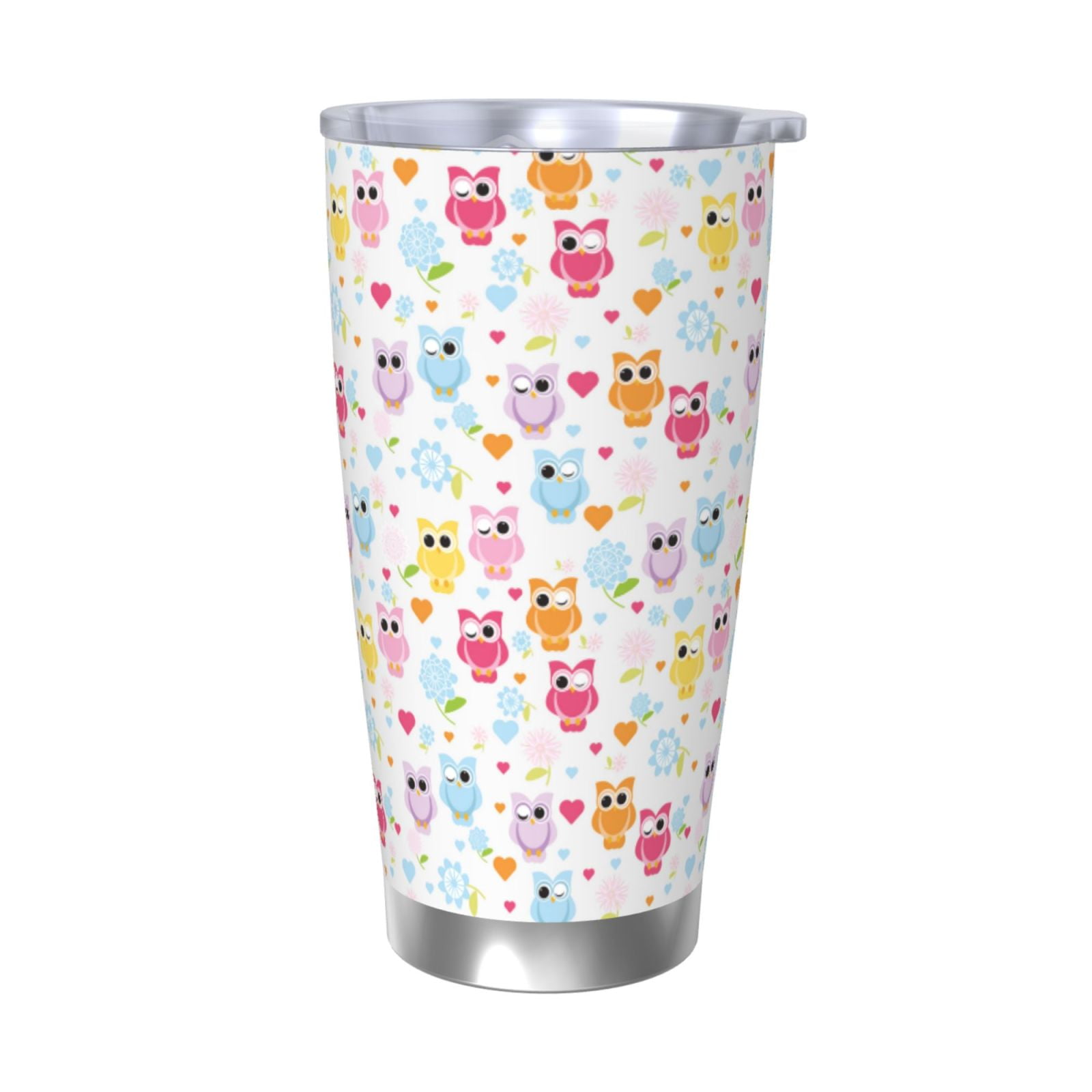 Gaeub Cute Owl Print 20-Ounce Stainless Steel Car Cup,Tumblers Cups ...
