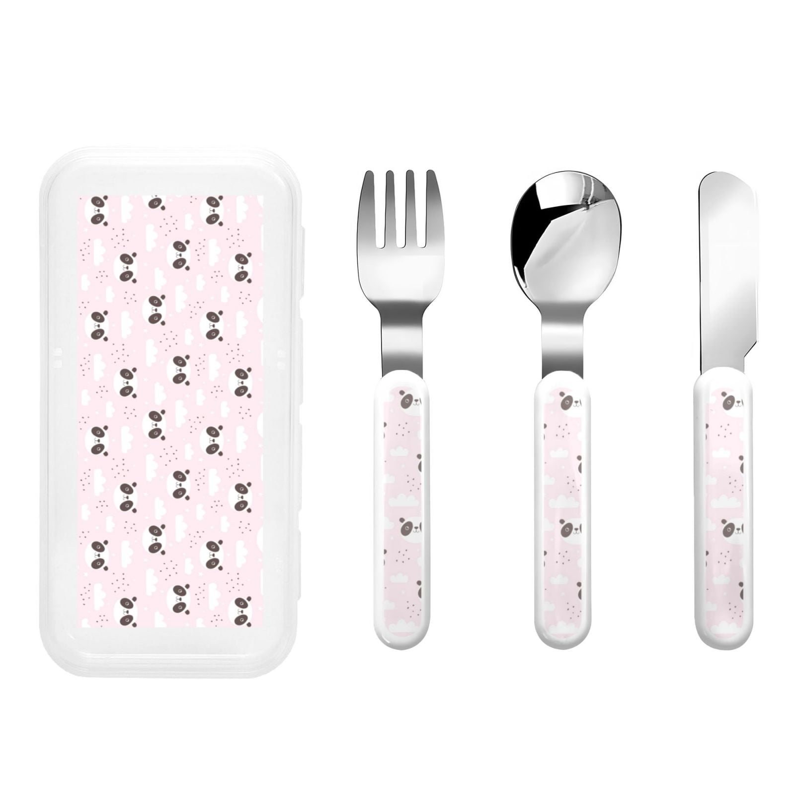Gaeub Cute Panda Print 3-Piece Children Knife Spoon Fork Set,Stainless ...