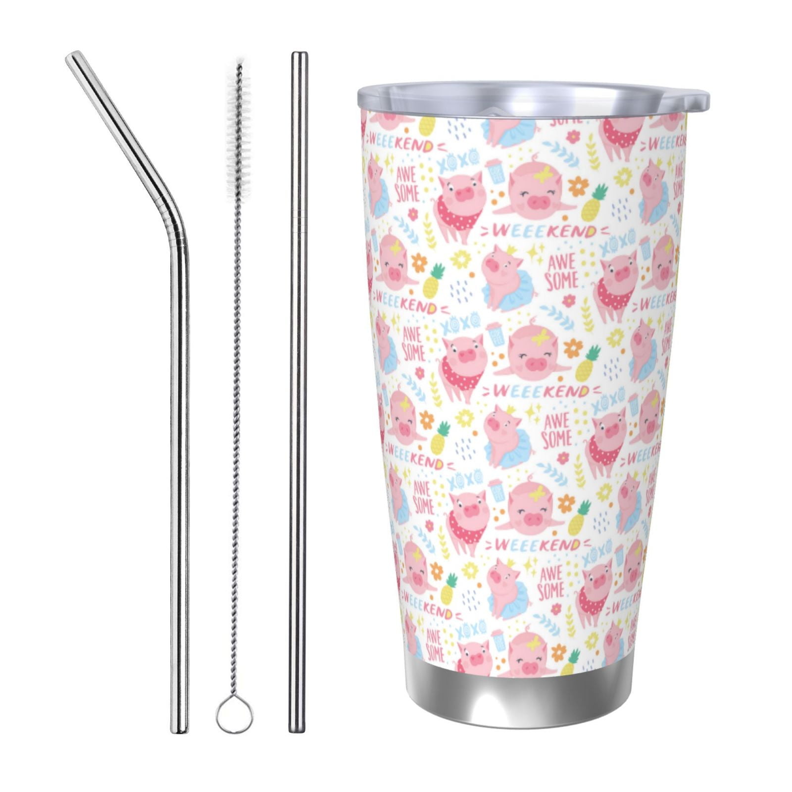 Gaeub Cute Pig Print 20-Ounce Stainless Steel Car Cup,Tumblers Cups ...