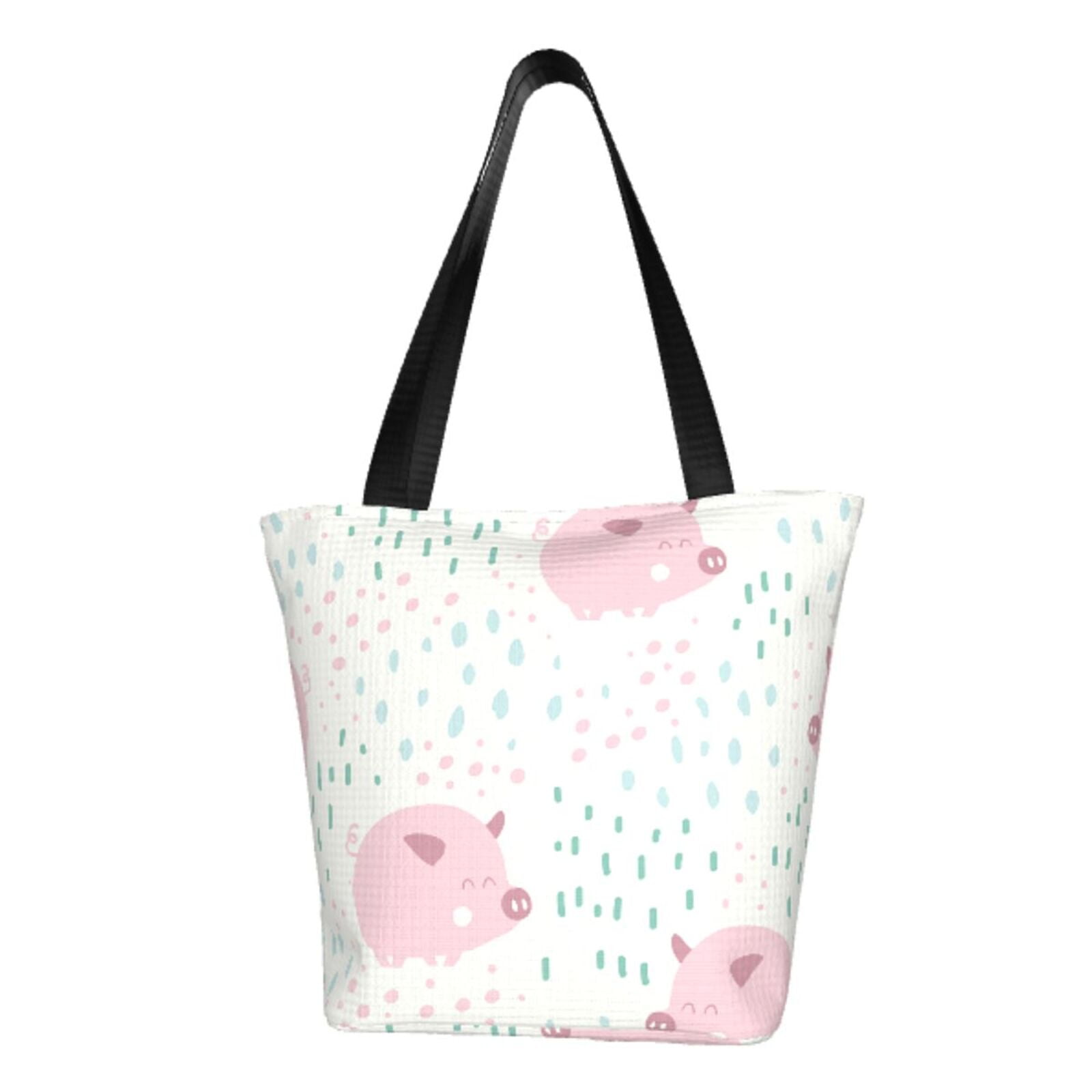 Gaeub Cute Pigs Printed Tote Bag Grocery Bag Reusable Shoulder Bag with ...