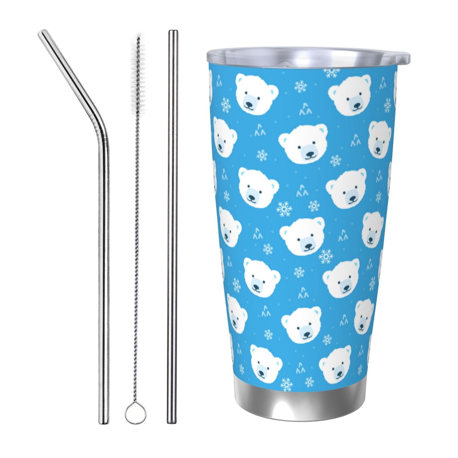Gaeub Cute Polar Bear Print 20-Ounce Stainless Steel Car Cup,Tumblers ...