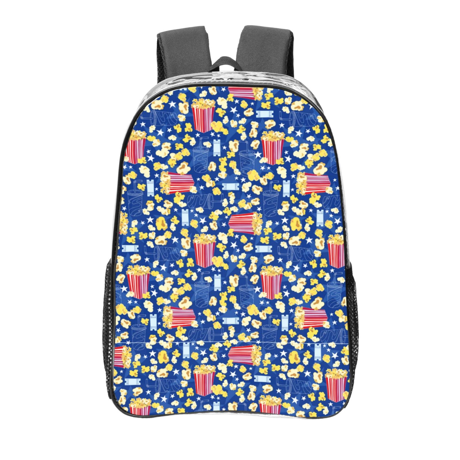 Gaeub Cute Popcorn Print Clear Backpack ,Clear Transparent Backpack ...