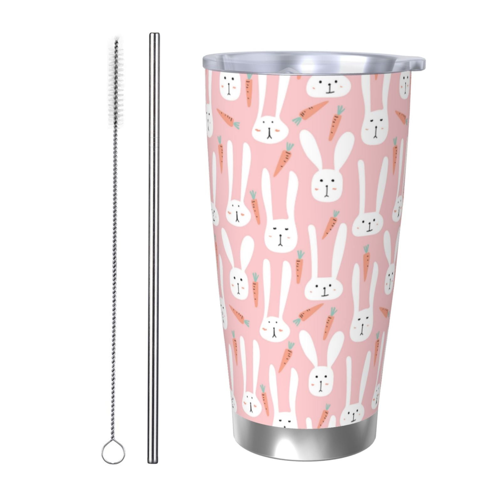 Gaeub Cute Rabbit Carrot Print 20-Ounce Stainless Steel Car Cup ...
