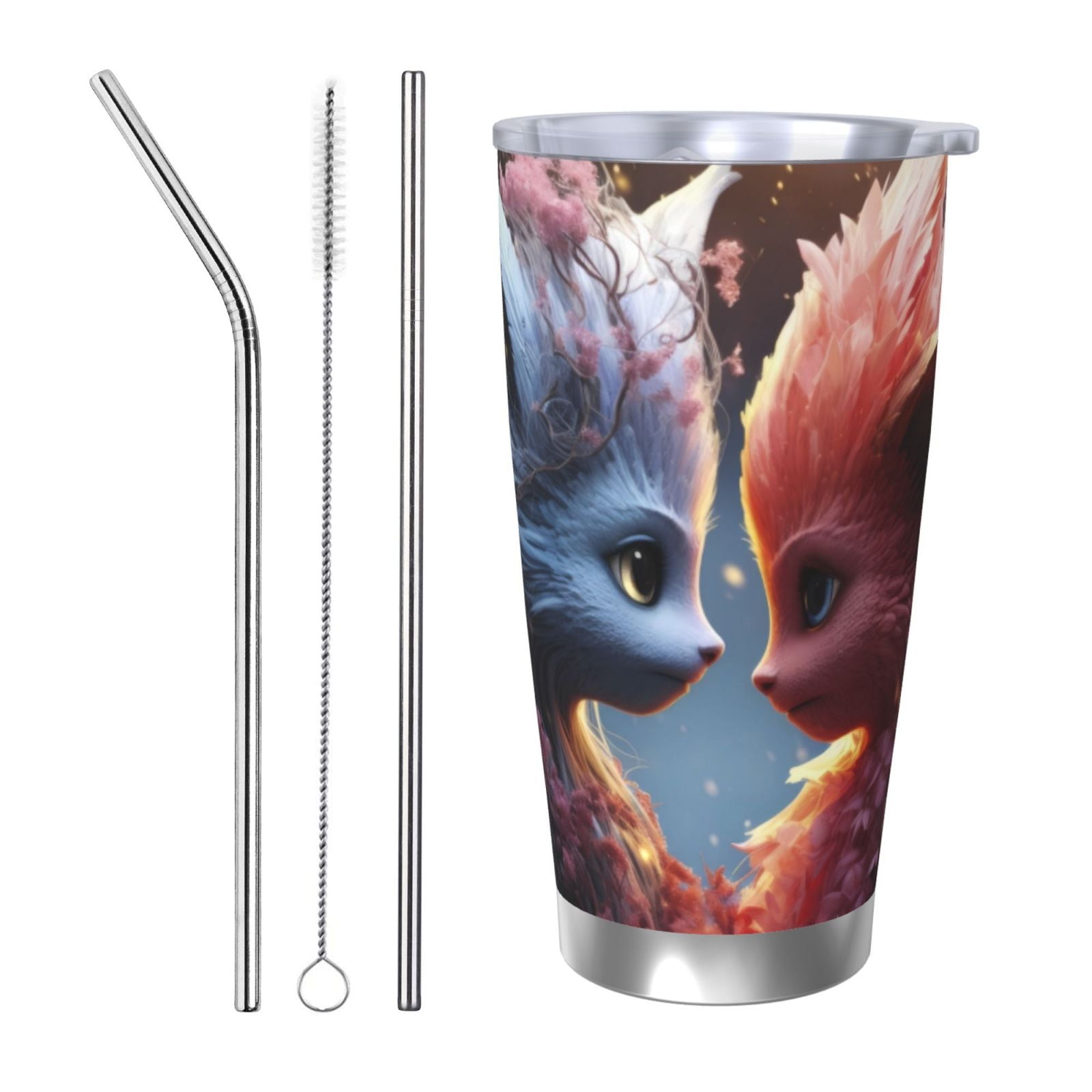 Gaeub Cute Red And White Elf Print 20-Ounce Stainless Steel Car Cup ...