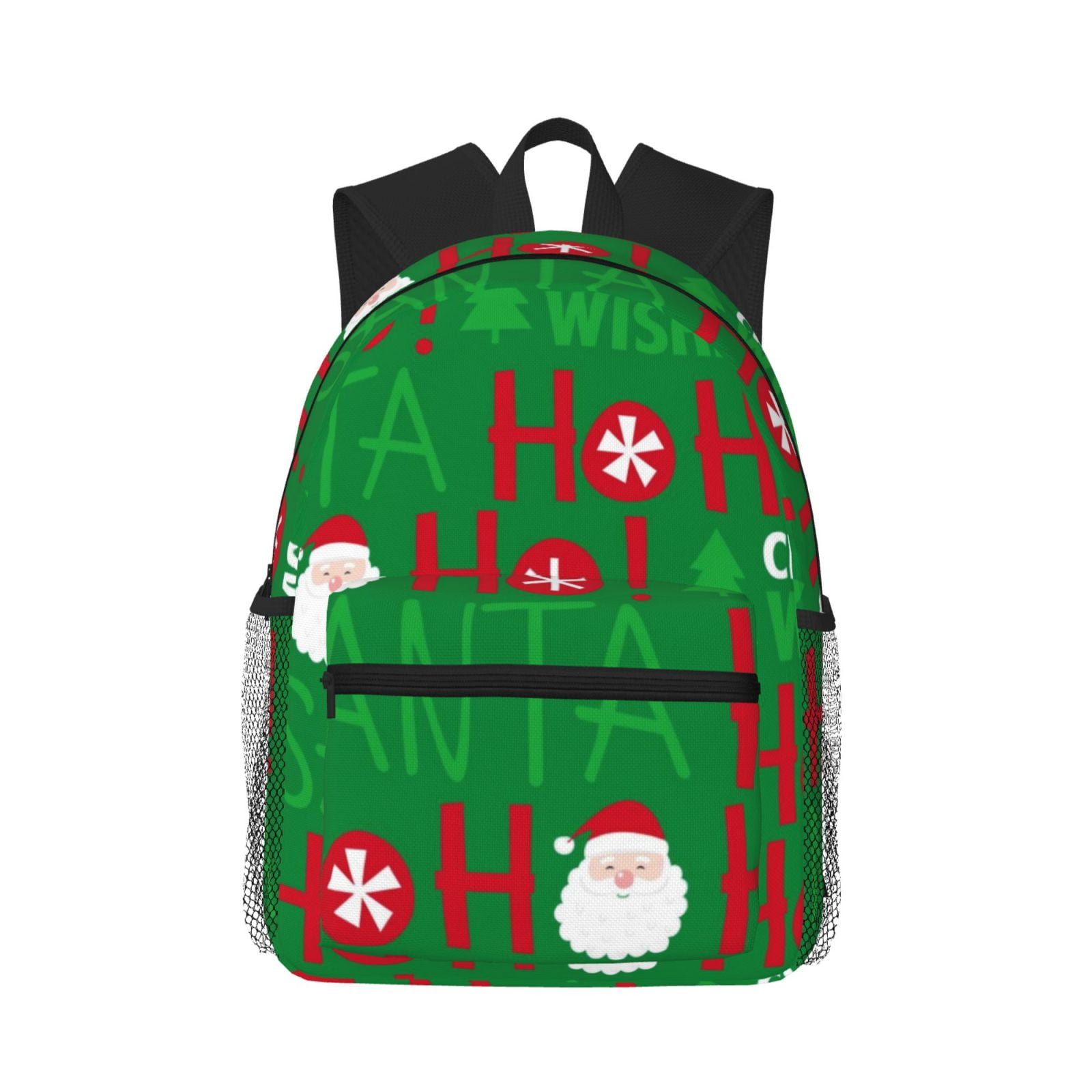 Gaeub Cute Santa School Backpack Waterproof Bookbag for Men Women ...