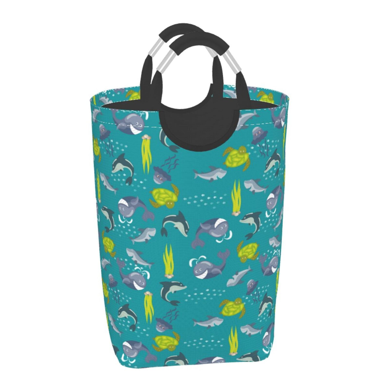 Gaeub Cute Shark Turtle Print 50L Large Laundry Hampers with Handles ...