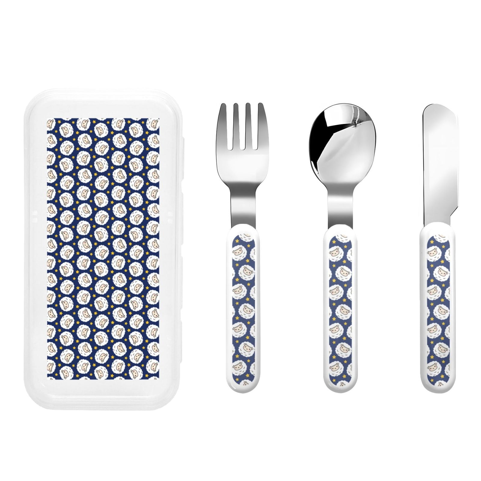 Gaeub Cute Sheep With Star Print 3-Piece Children Knife Spoon Fork Set ...
