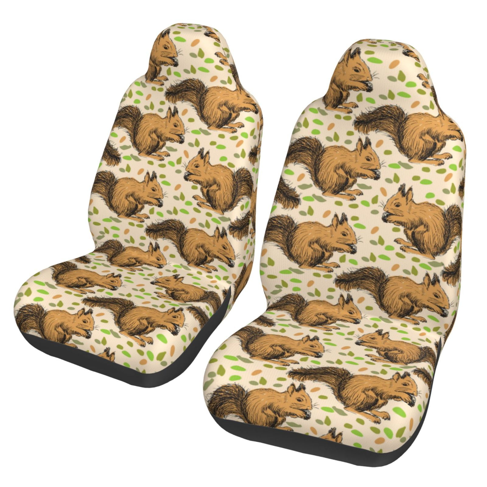 Gaeub Cute Squirrel with Green Leaves 2Pack Full Set Car Seat Covers ...