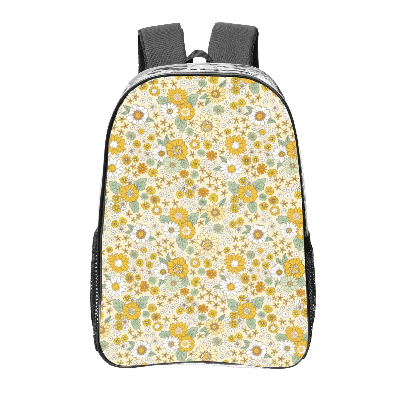 Gaeub Cute Sunflower Print Clear Backpack ,Clear Transparent Backpack ...