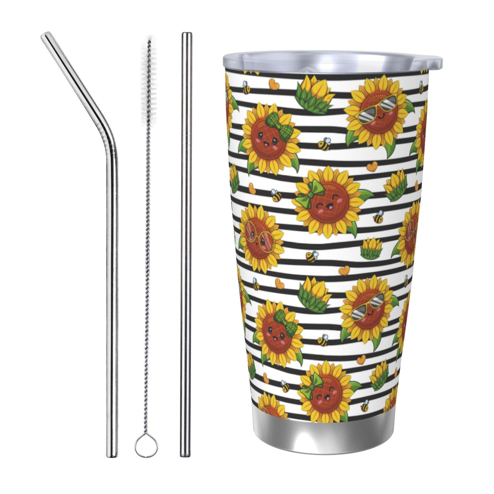 Gaeub Cute Sunflowers Print 20-Ounce Stainless Steel Car Cup,Tumblers ...