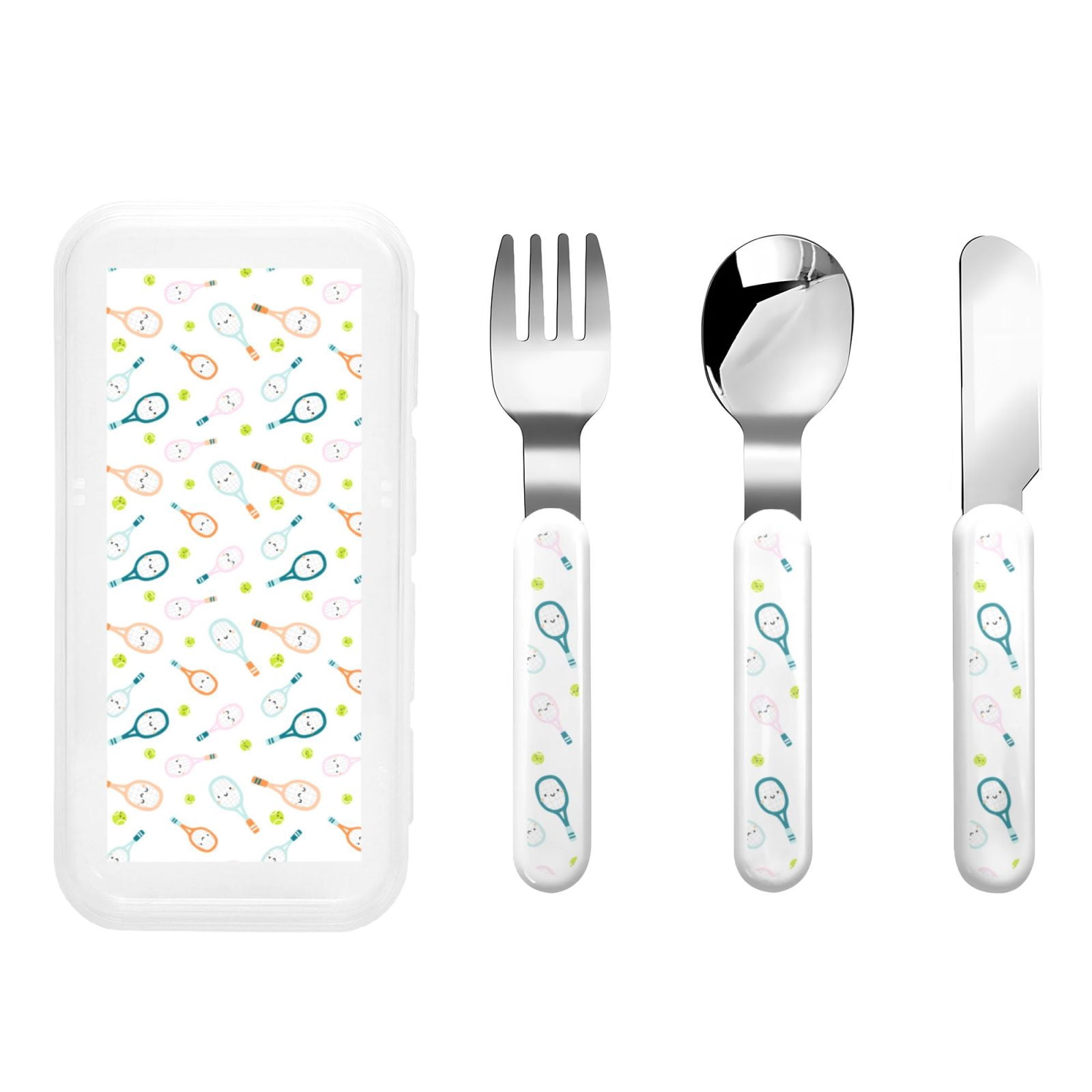 Gaeub Cute Tennis Rackets Print 3-Piece Children Knife Spoon Fork Set ...