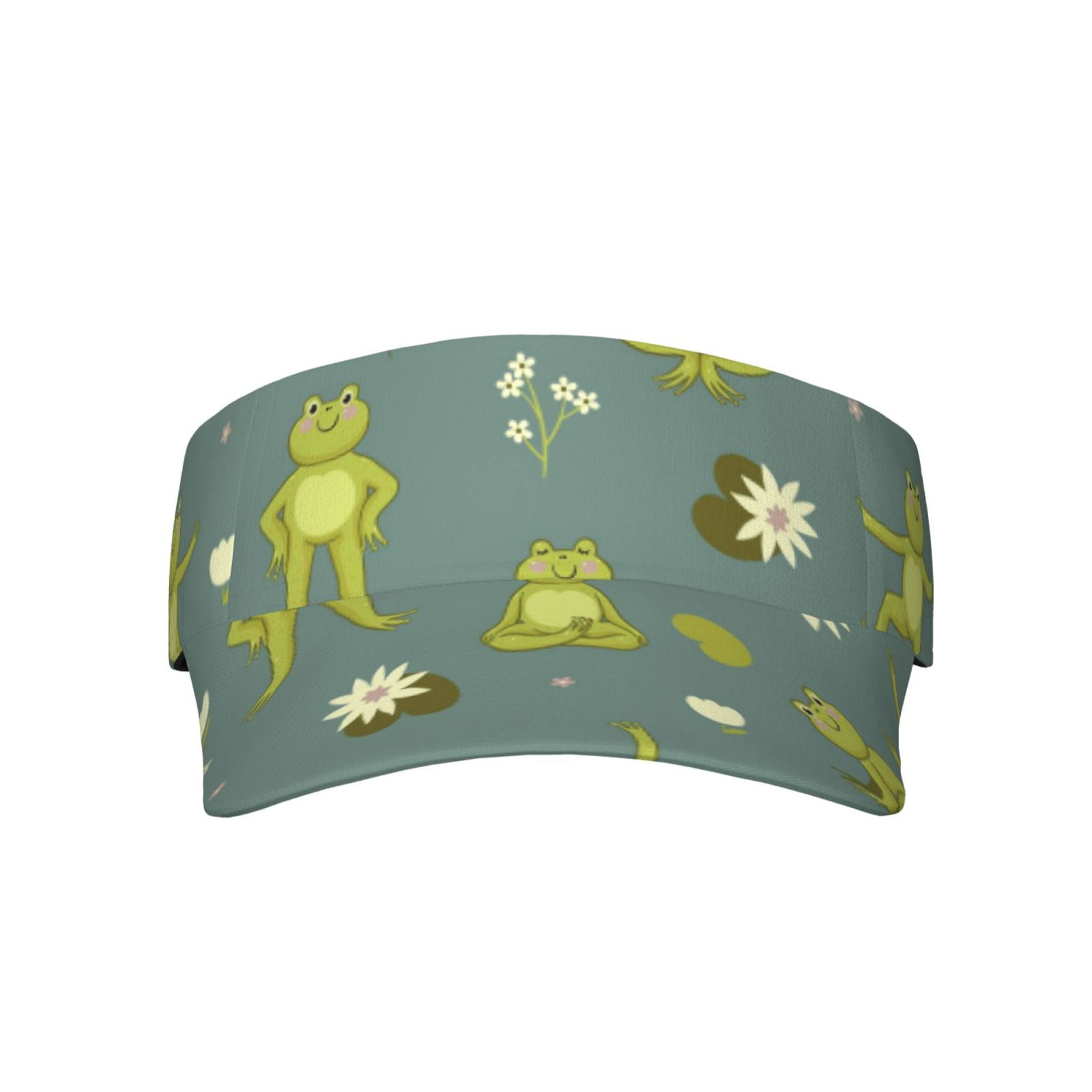 Gaeub Cute Yoga Frogs Sun Visor Hats with Empty Top and Adjustable, UV ...