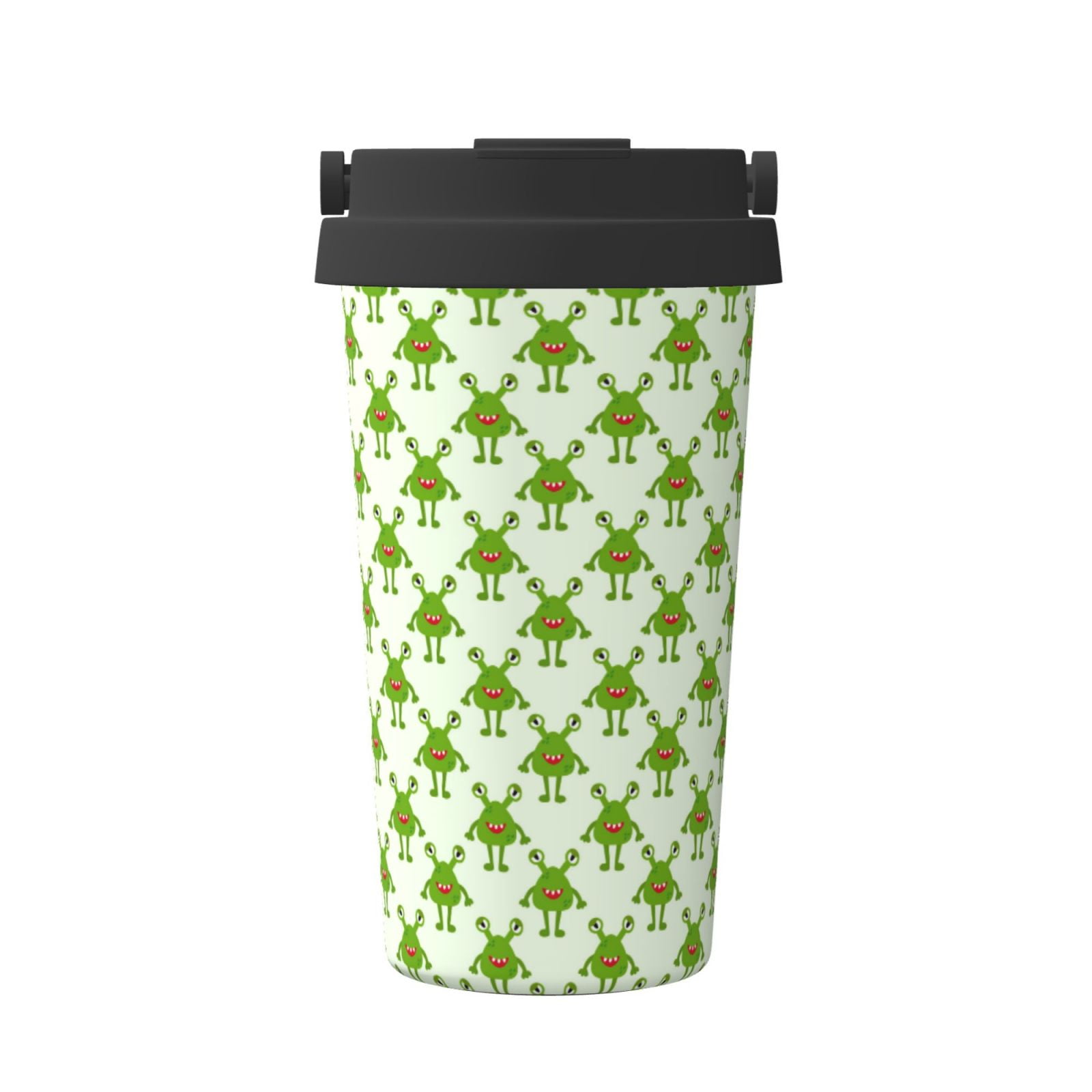 Gaeub Cute green monster Print Travel Mug, Insulated Coffee Mug with ...