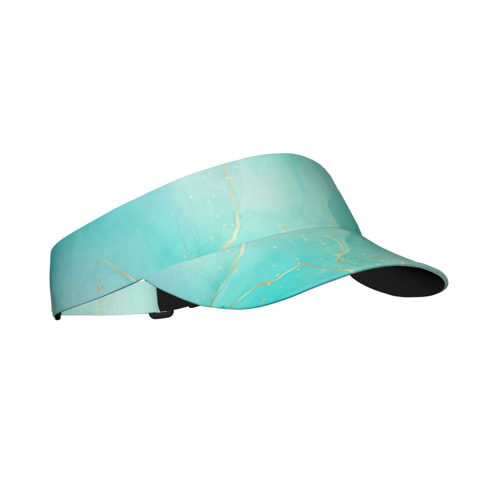 Gaeub Cyan Mint Marble Printed Sport Sun Visor Hats ,Adjustable Empty ...