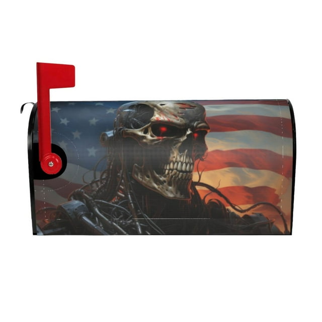 Gaeub Cyberpunk Skull American Flag Print Mailbox Covers Magnetic ...