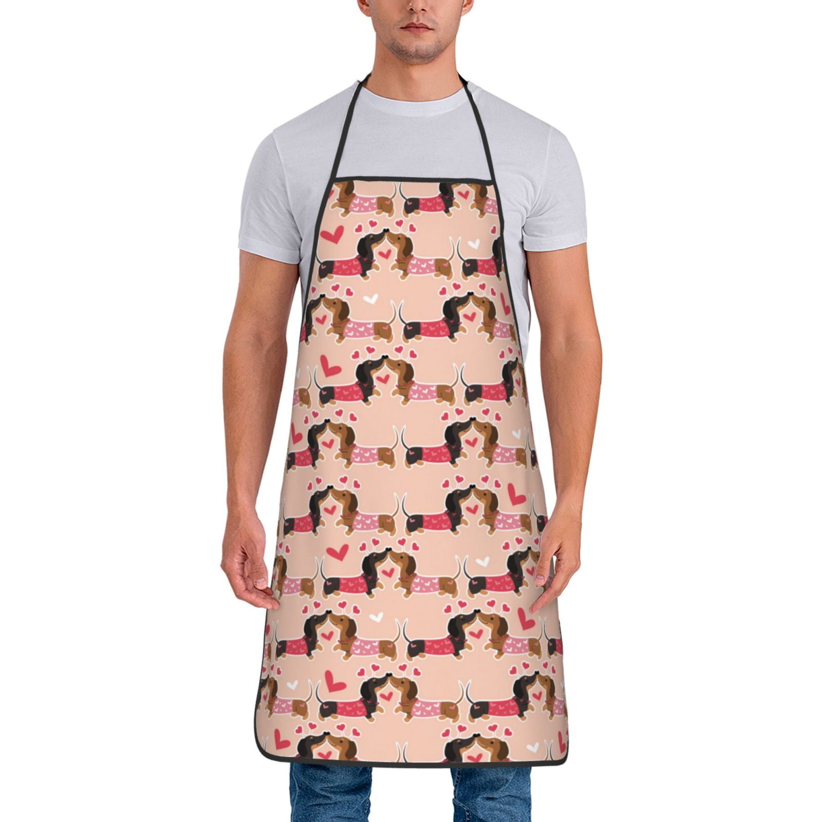Gaeub Dachshund Couple Print Apron for Men and Women,Waterproof Apron ...