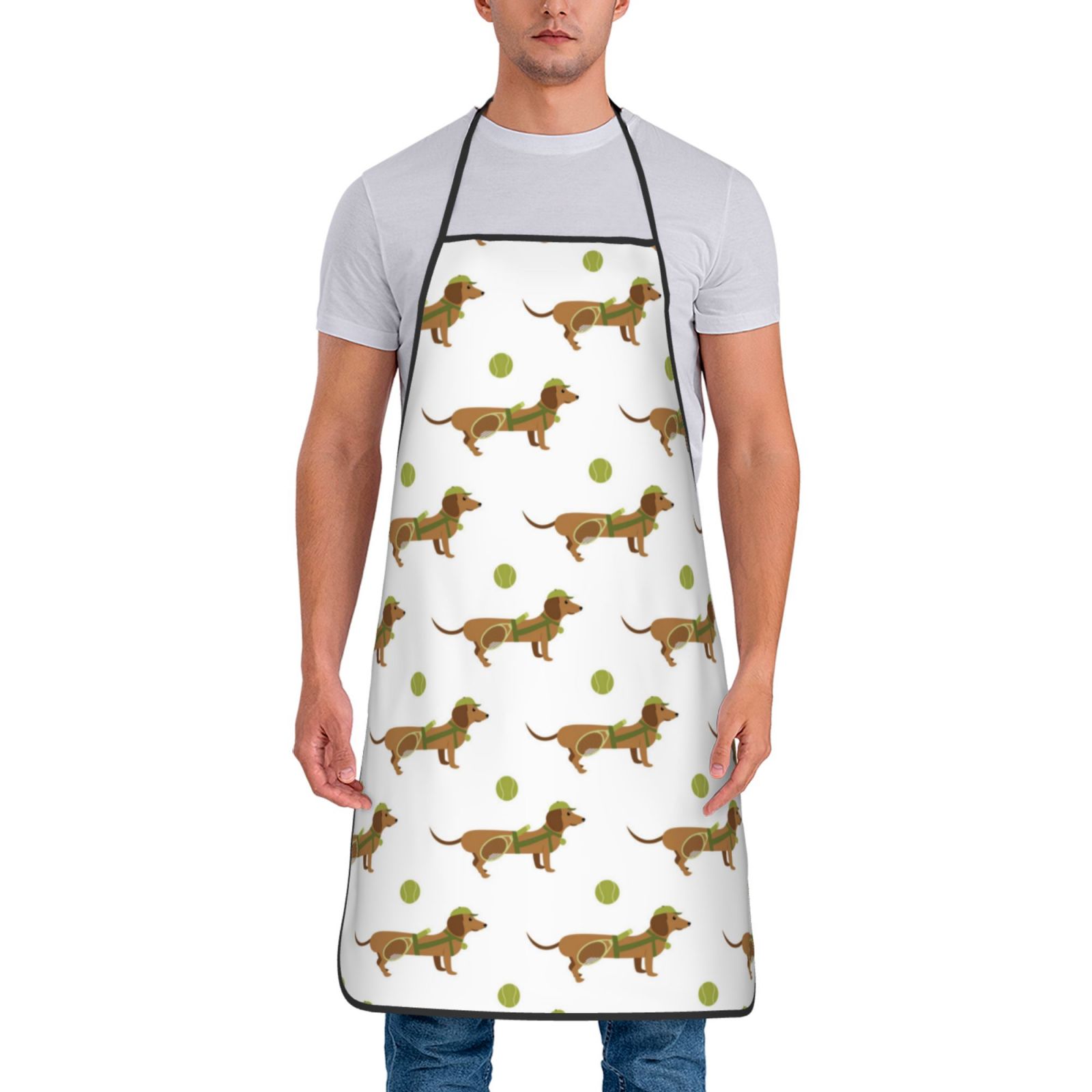 Gaeub Dachshund Going To Play Tennis Print Apron for Men and Women ...