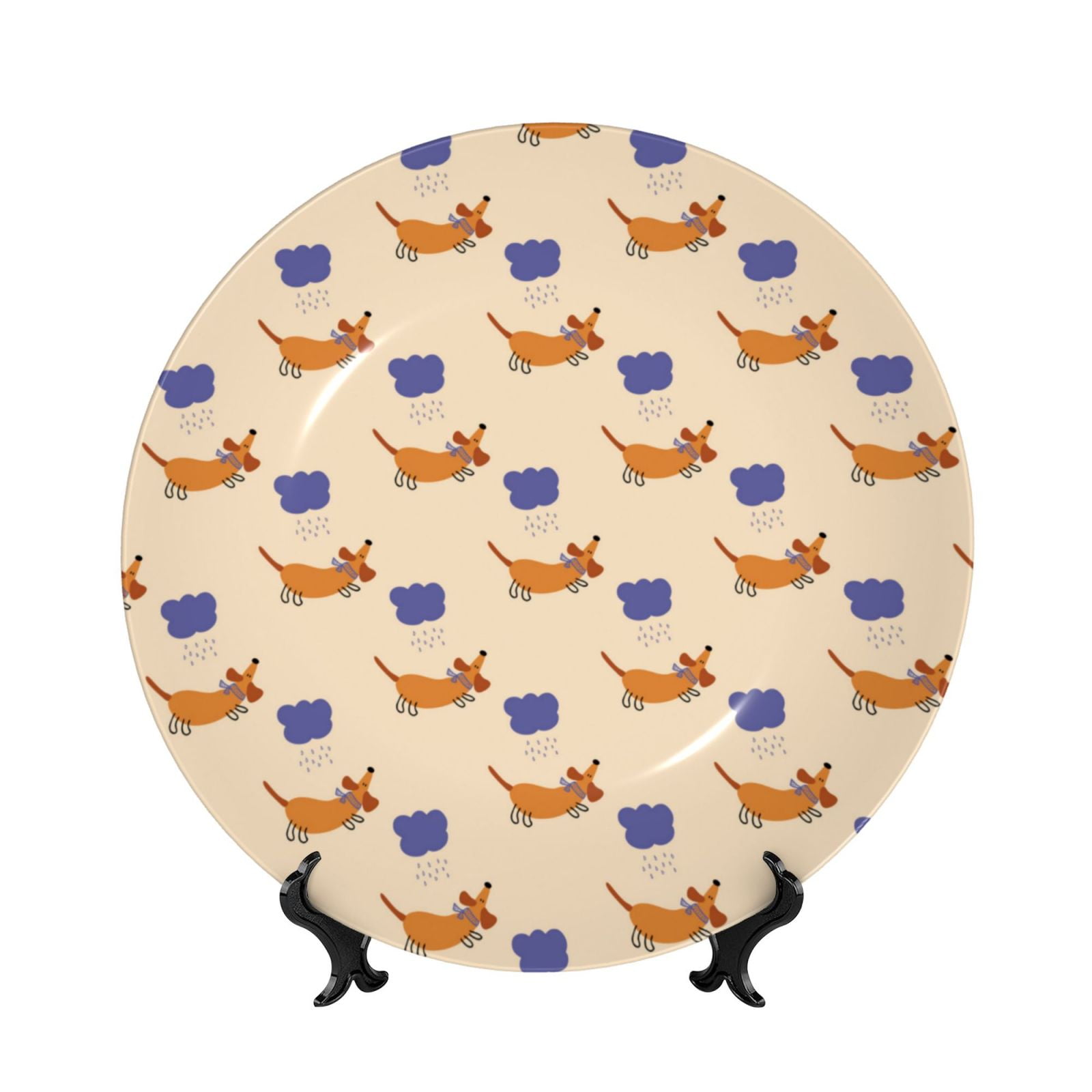 Gaeub Dachshund Print Ceramic Plate,Dinner Plates,Bone China Decorative ...