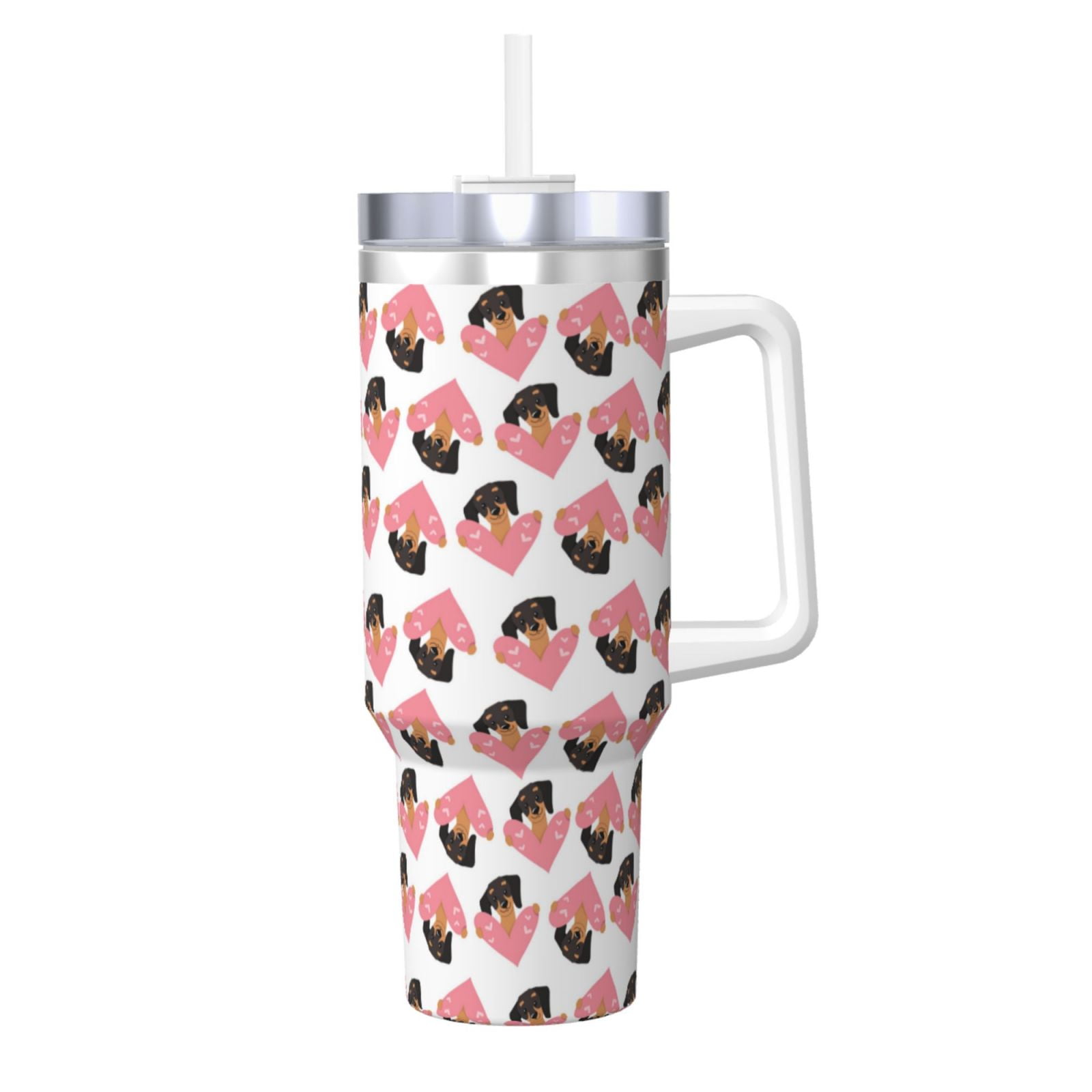 Gaeub Dachshund dogs and hearts Print Stainless Steel Hot/Cold Coffee ...