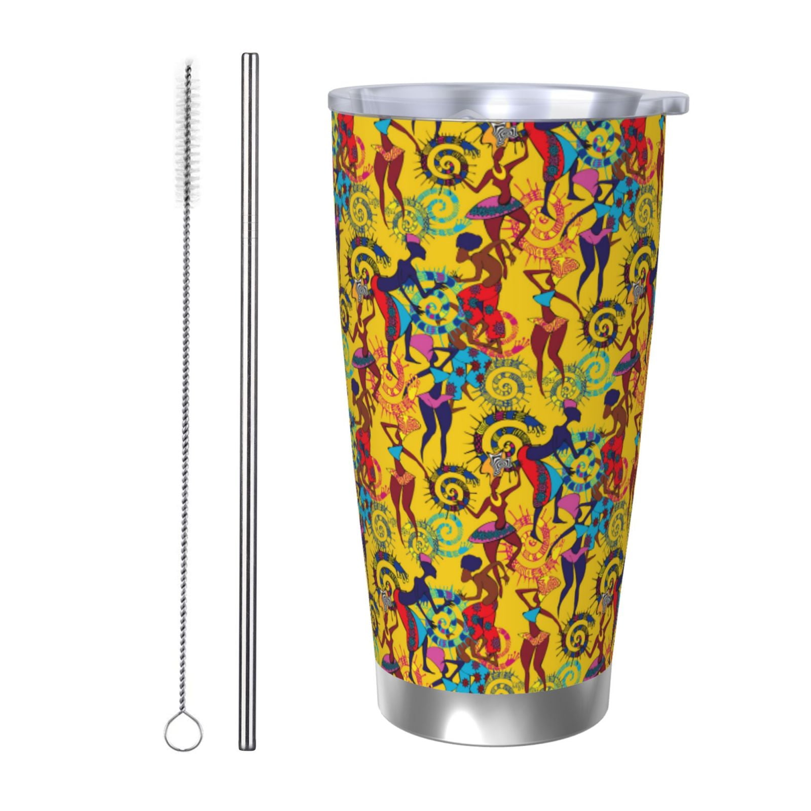 Gaeub Dancing African Womens Print 20-Ounce Stainless Steel Car Cup ...