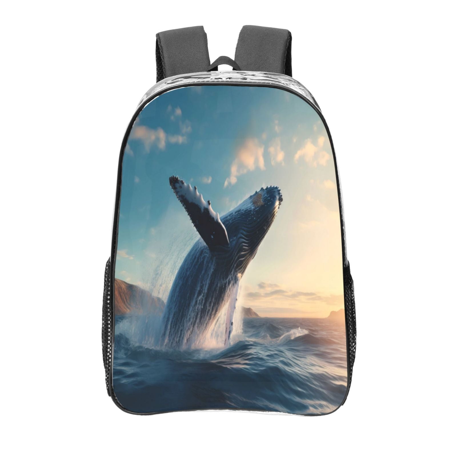Gaeub Dancing Whale Print Clear Backpack ,Clear Transparent Backpack ...