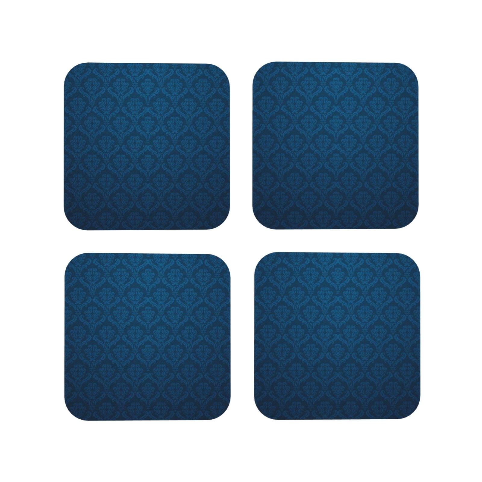 Gaeub Dark Blue Print 4 Pcs Leather Coasters for Drinks ,Drink Coasters ...