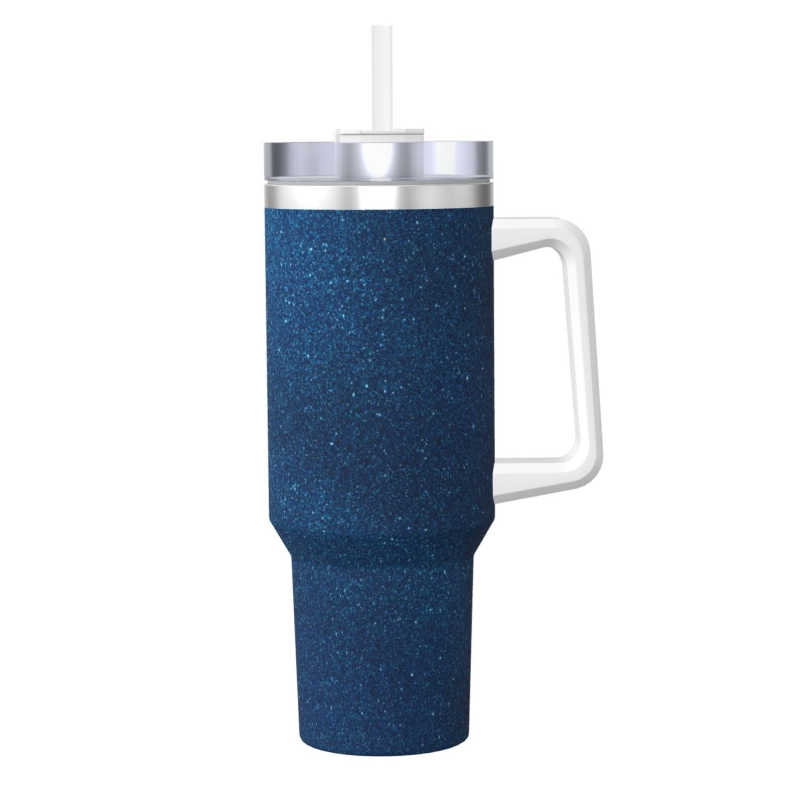 Gaeub Deep Blue Glitter Print Stainless Steel Hot/Cold Coffee Cup,40oz ...