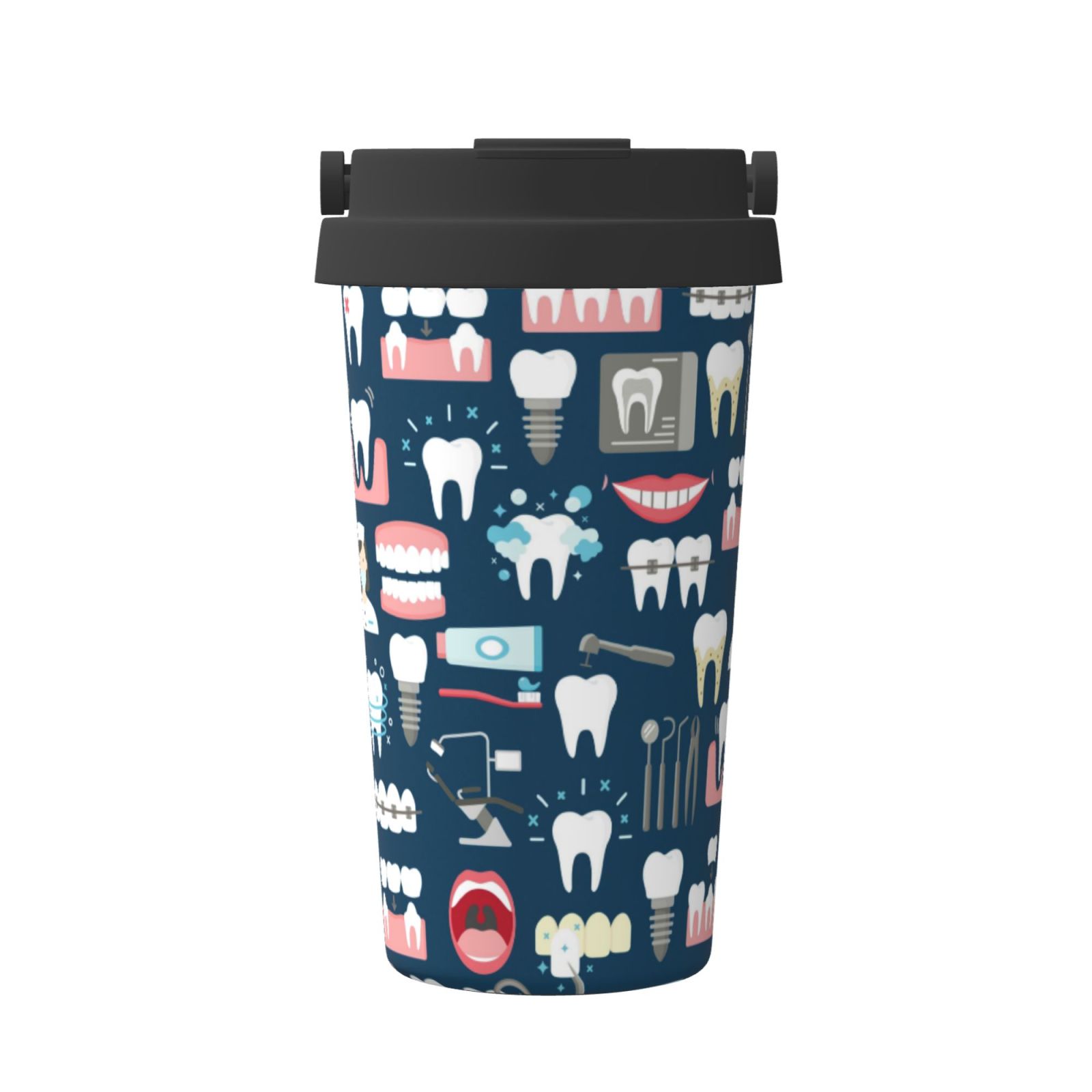 Gaeub Dental Print Travel Mug, Insulated Coffee Mug with Leakproof Lid ...
