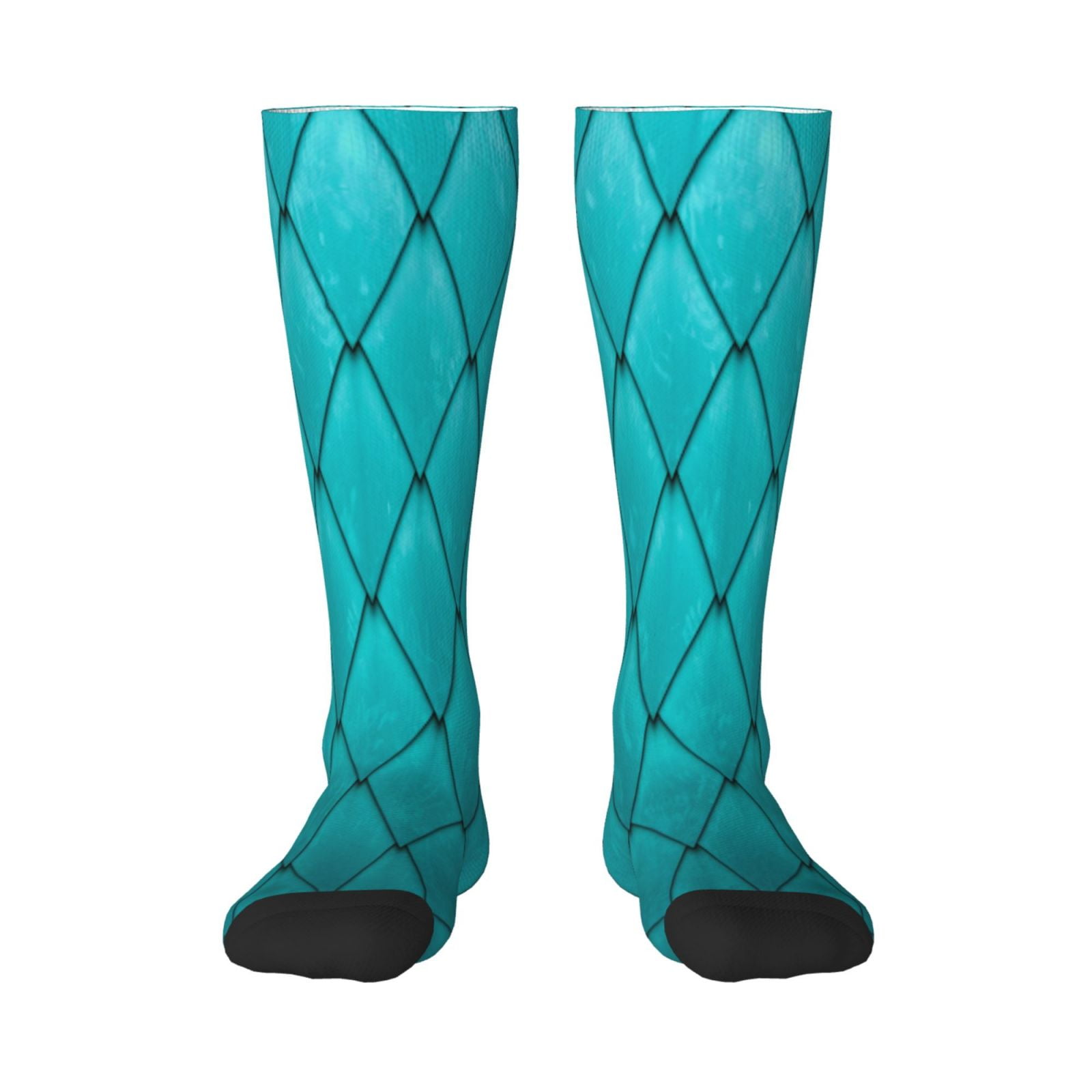 Gaeub Diamond Shaped Printed Design Socks Stretchy High Tube Socks for ...