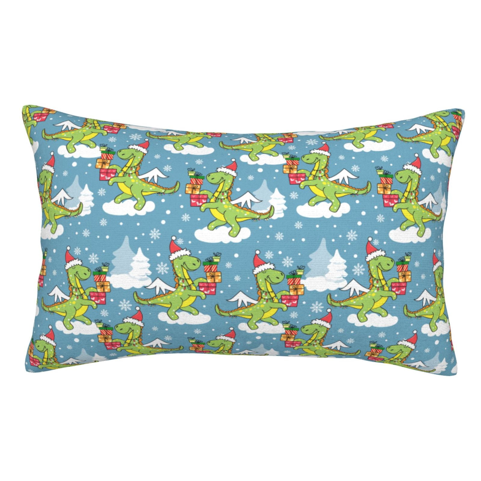 Gaeub Dino Christmas Adventure Snowy Blue Women's Short Sleeve One ...