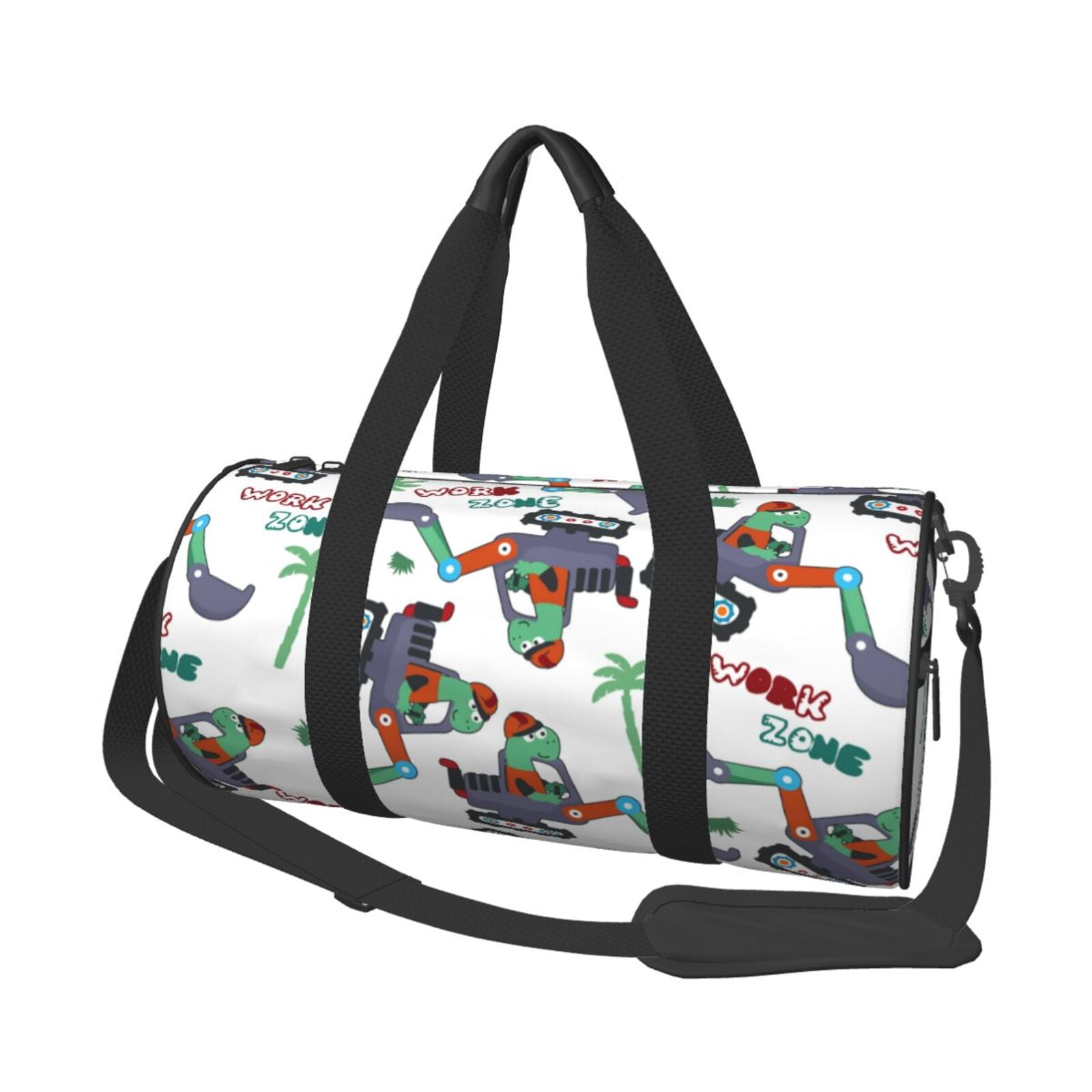 Gaeub Dinosaur on Excavator2 Lightweight Travel Cylinder Bag Gym Tote ...
