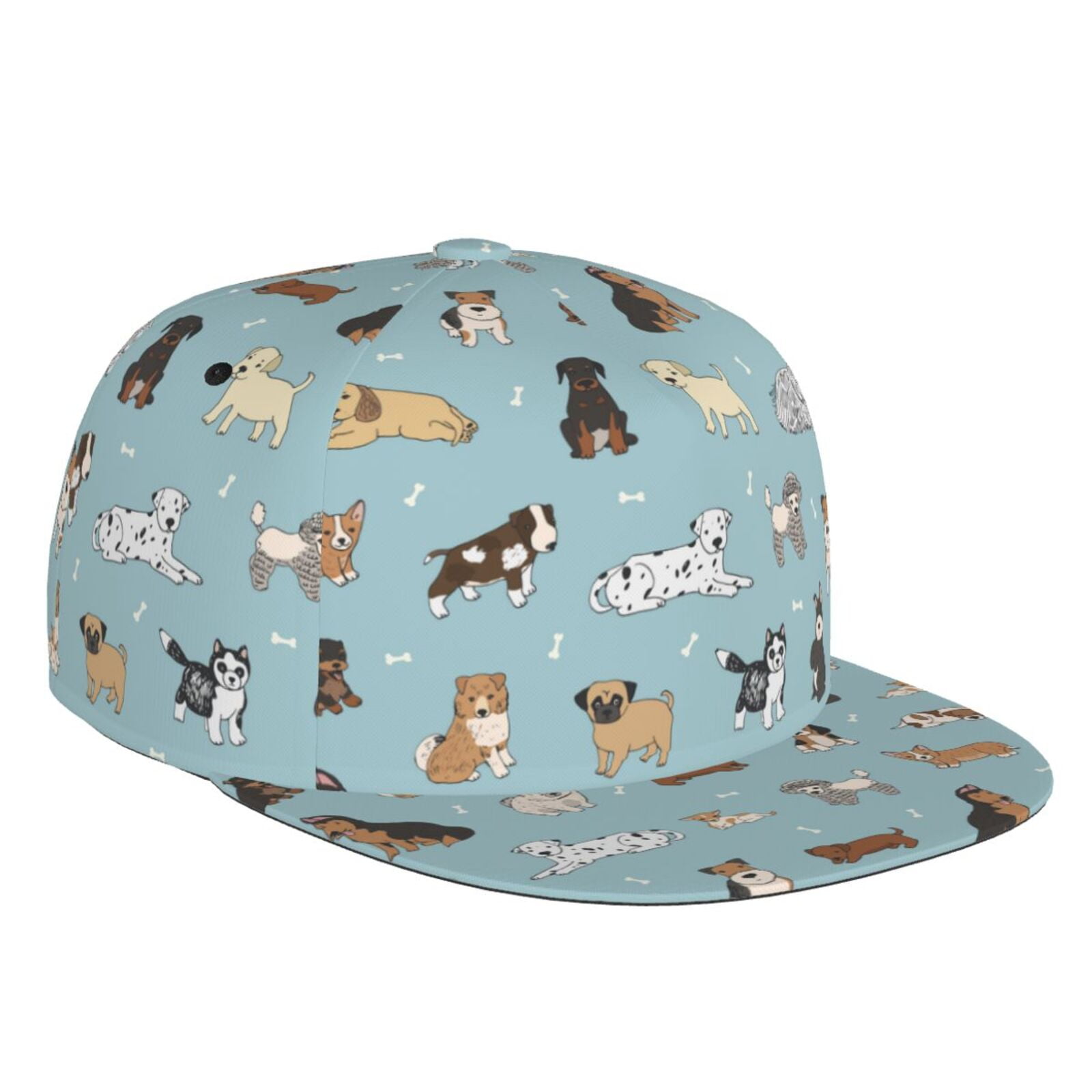 Gaeub Dog Pets Flat Bill Snapback Hats Baseball Caps with Adjustable ...