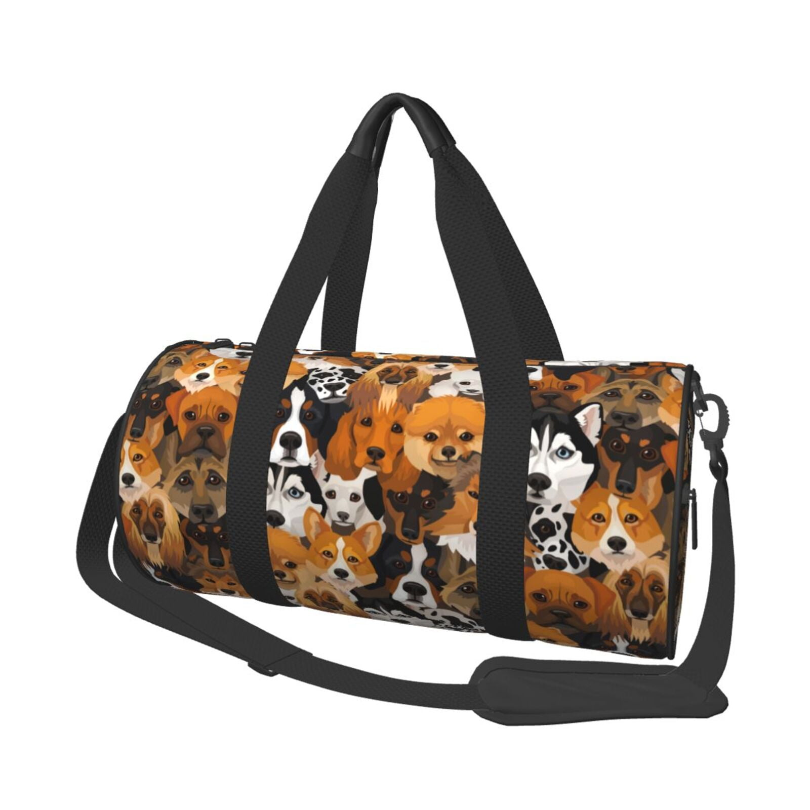 Gaeub Dogs Different Breeds Lightweight Travel Cylinder Bag Gym Tote ...