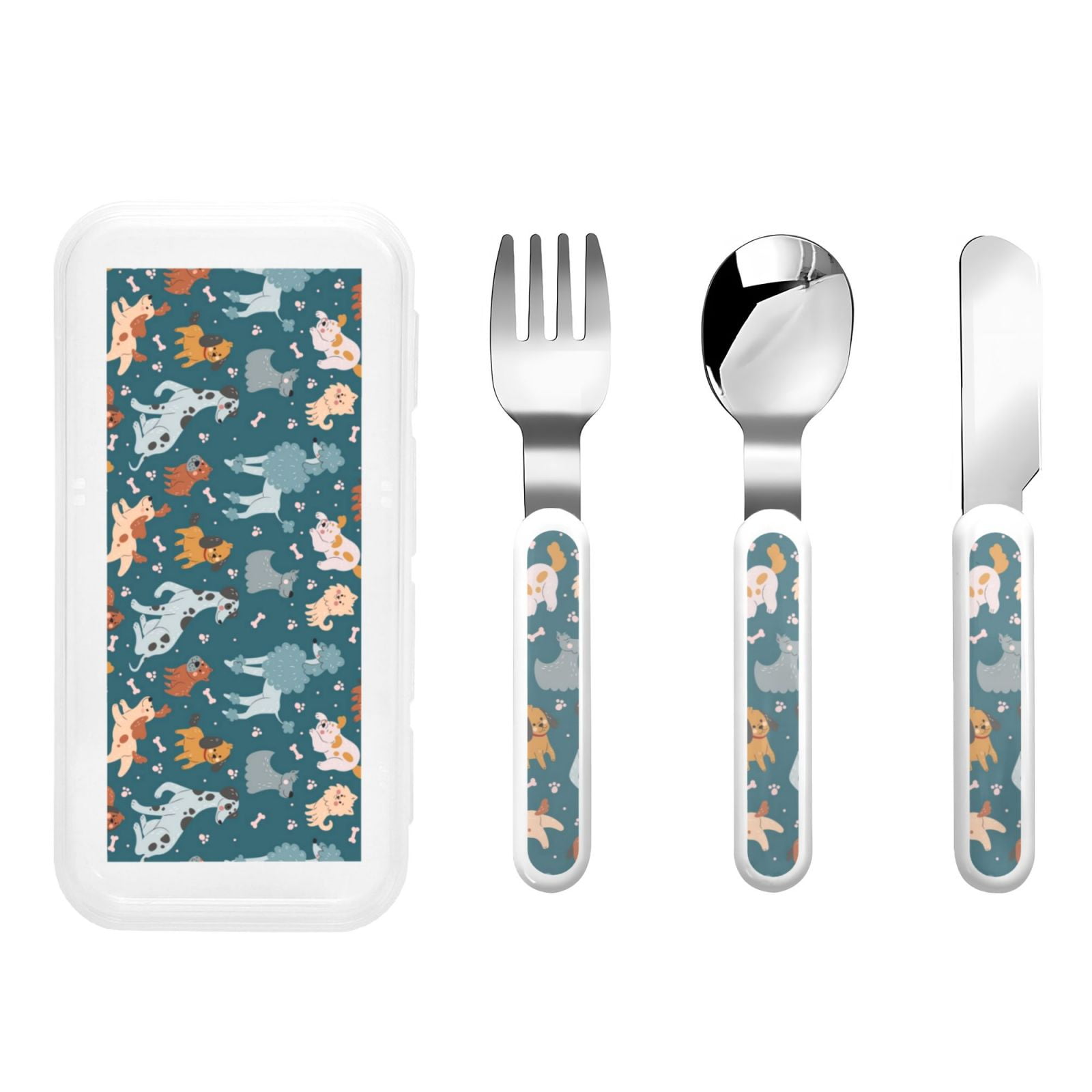 Gaeub Dogs Print 3-Piece Children Knife Spoon Fork Set,Stainless Steel ...