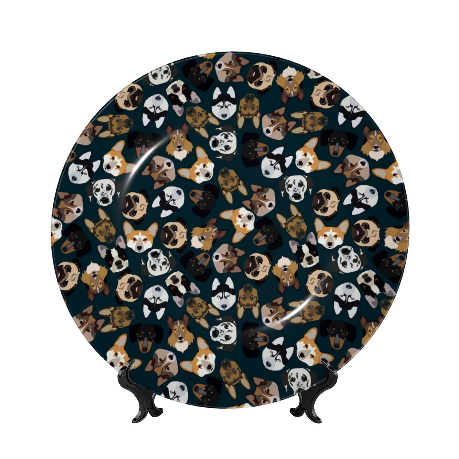 Gaeub Dogs Print Ceramic Plate,Dinner Plates,Bone China Decorative ...