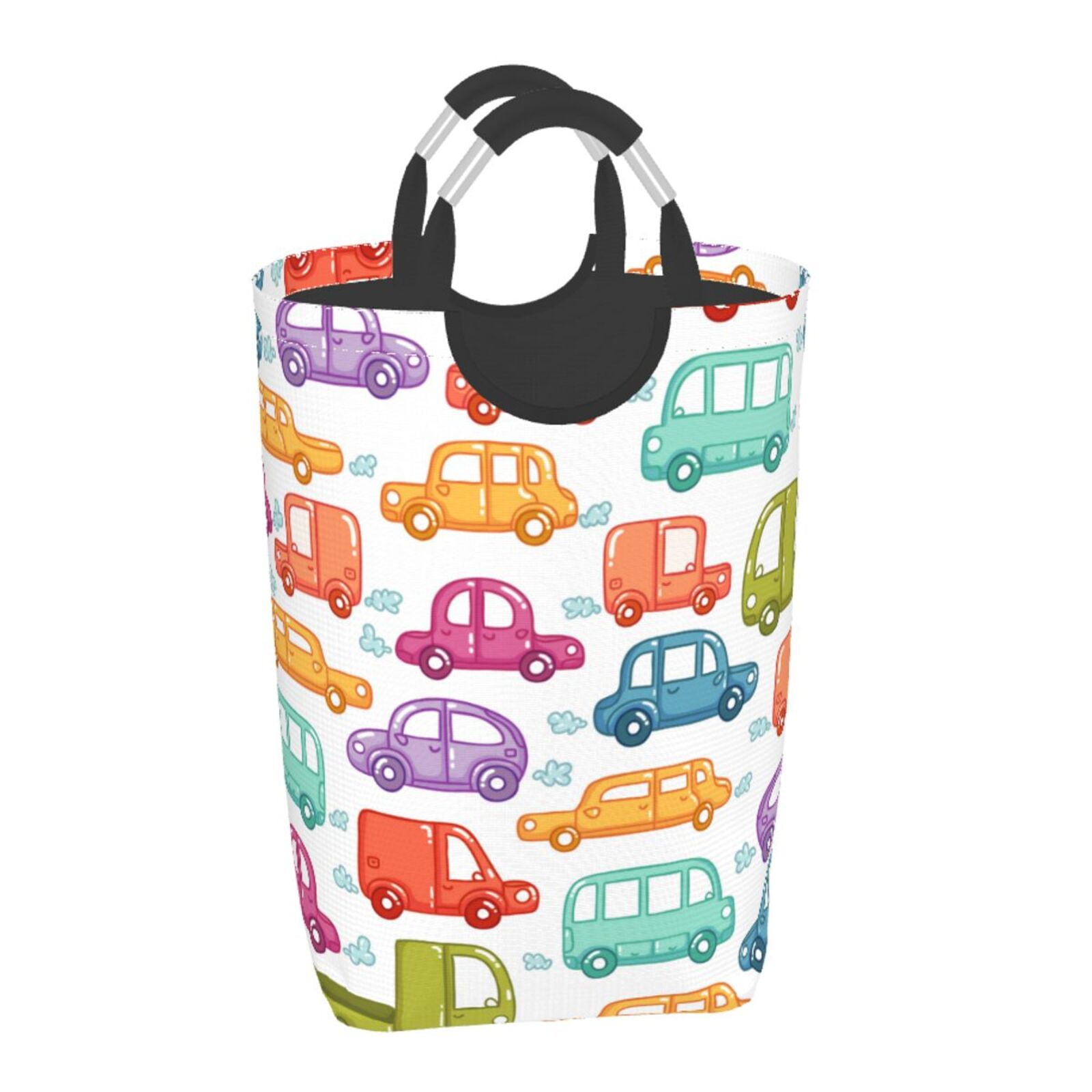 Gaeub Doodle Cars Print 50L Large Laundry Hampers with Handles ...