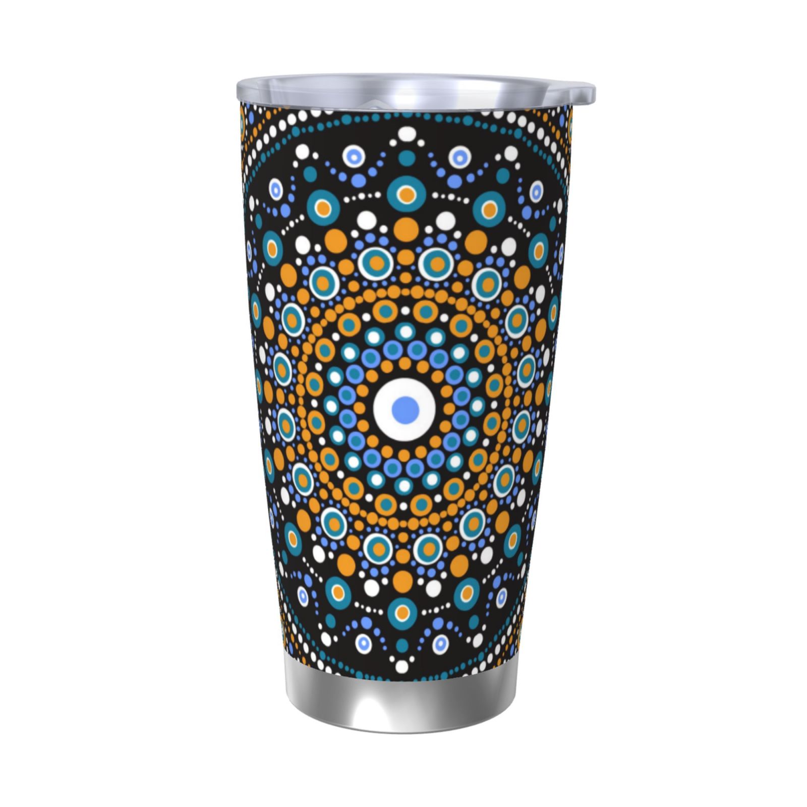 Gaeub Dot Mandala Print 20-Ounce Stainless Steel Car Cup,Tumblers Cups with Lids and Straw ...