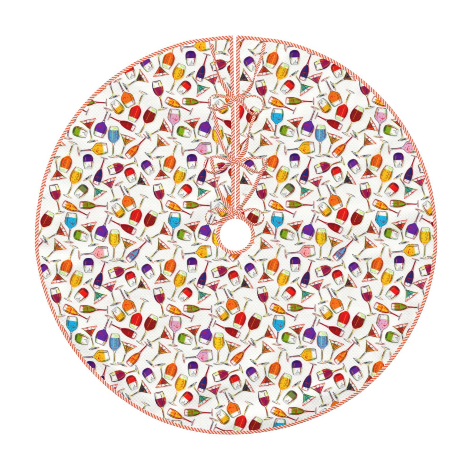 Gaeub Drink And Cocktail Glasses Print Christmas Tree Skirt,Christmas ...