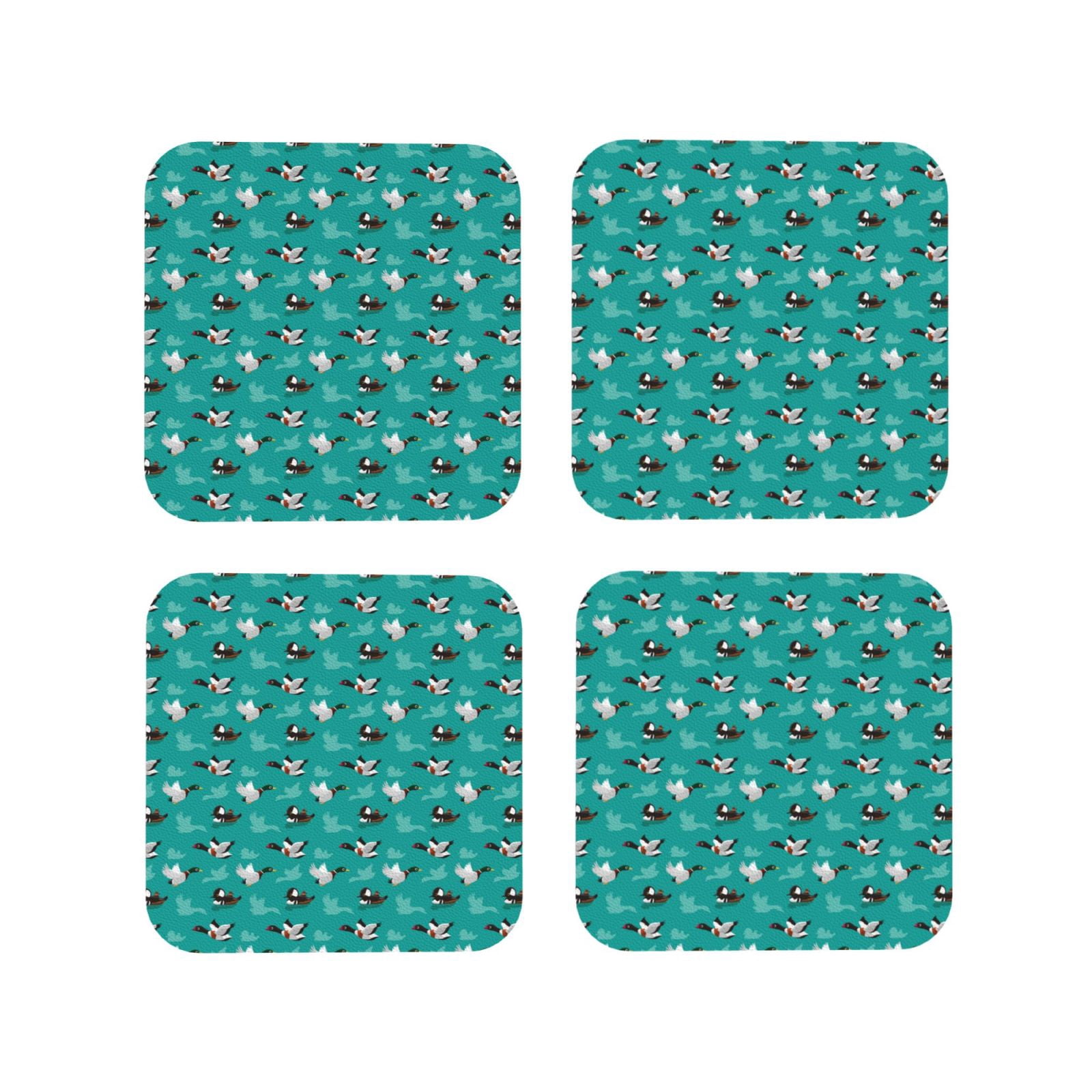 Gaeub Ducks A Print 4 Pcs Leather Coasters for Drinks ,Drink Coasters ...