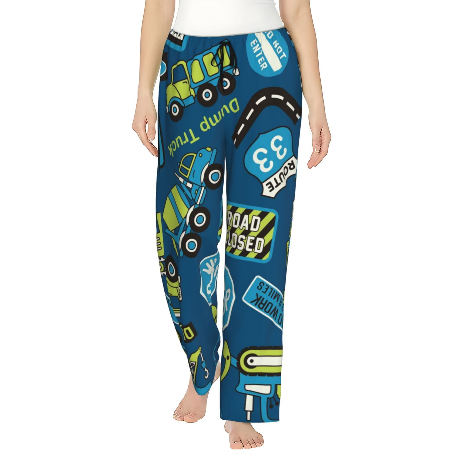 Gaeub Dump Truck Soft Pajama Pants for Women, Wide Leg Comfy Casual ...