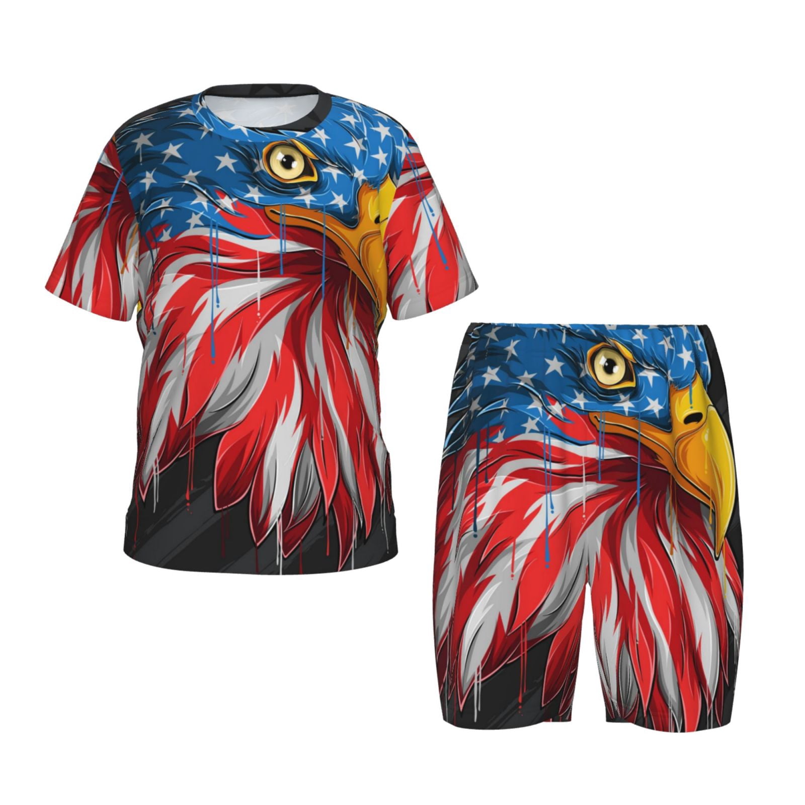 Gaeub Eagle Head With American Flag Print 2-Piece Pajamas Set,Toddler ...
