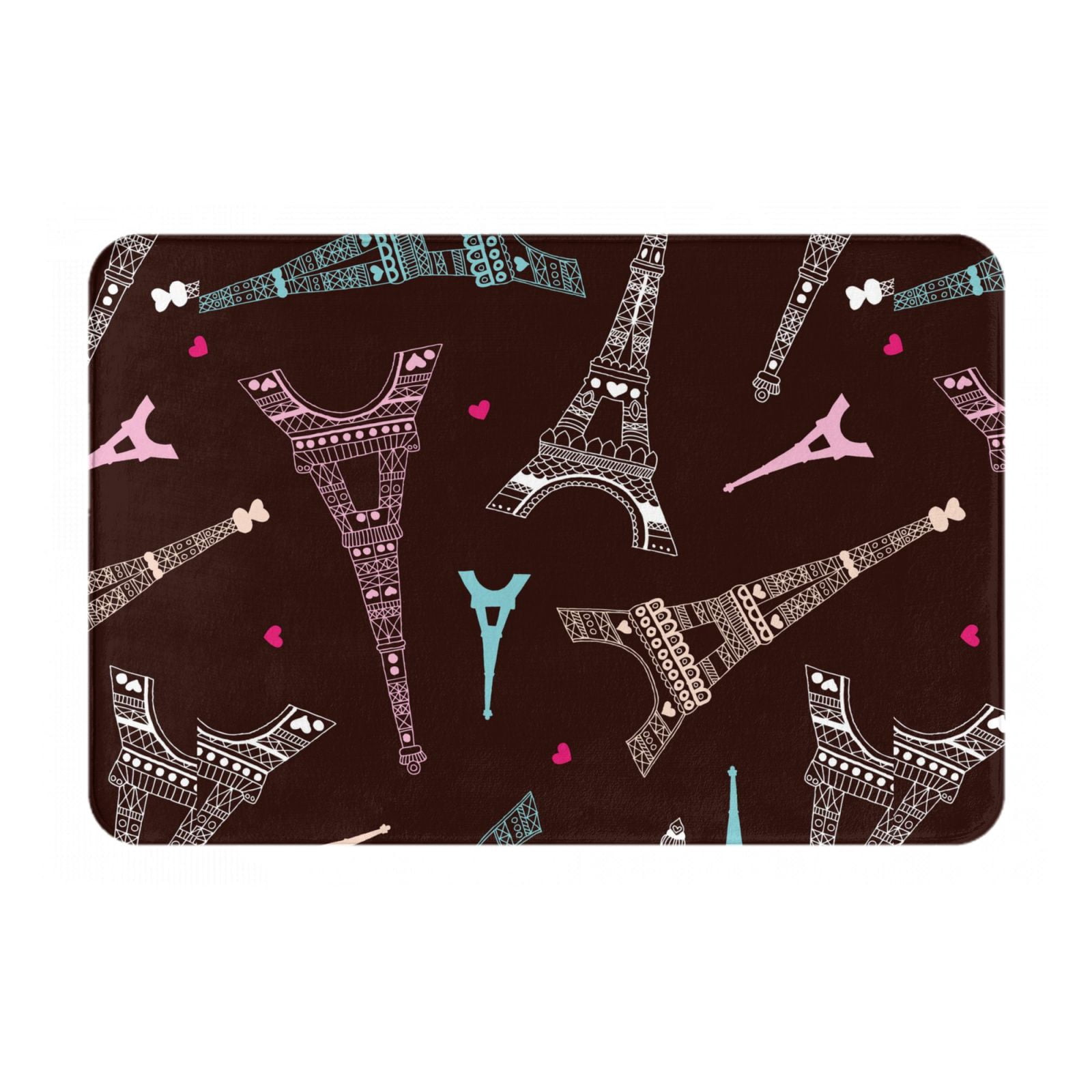 Gaeub Eiffel Tower Print Door Mat with Heavy Duty Backing,Welcome Mats ...