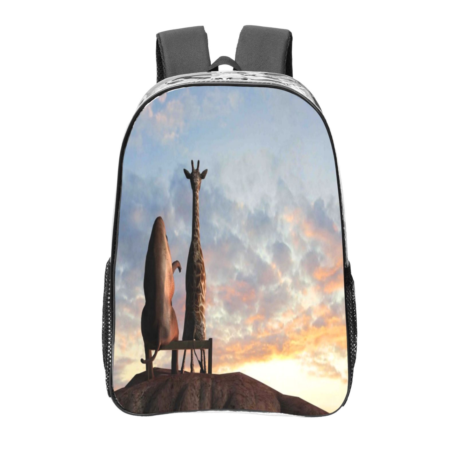 Gaeub Elephant Giraffe Print Clear Backpack ,Clear Transparent Backpack ...