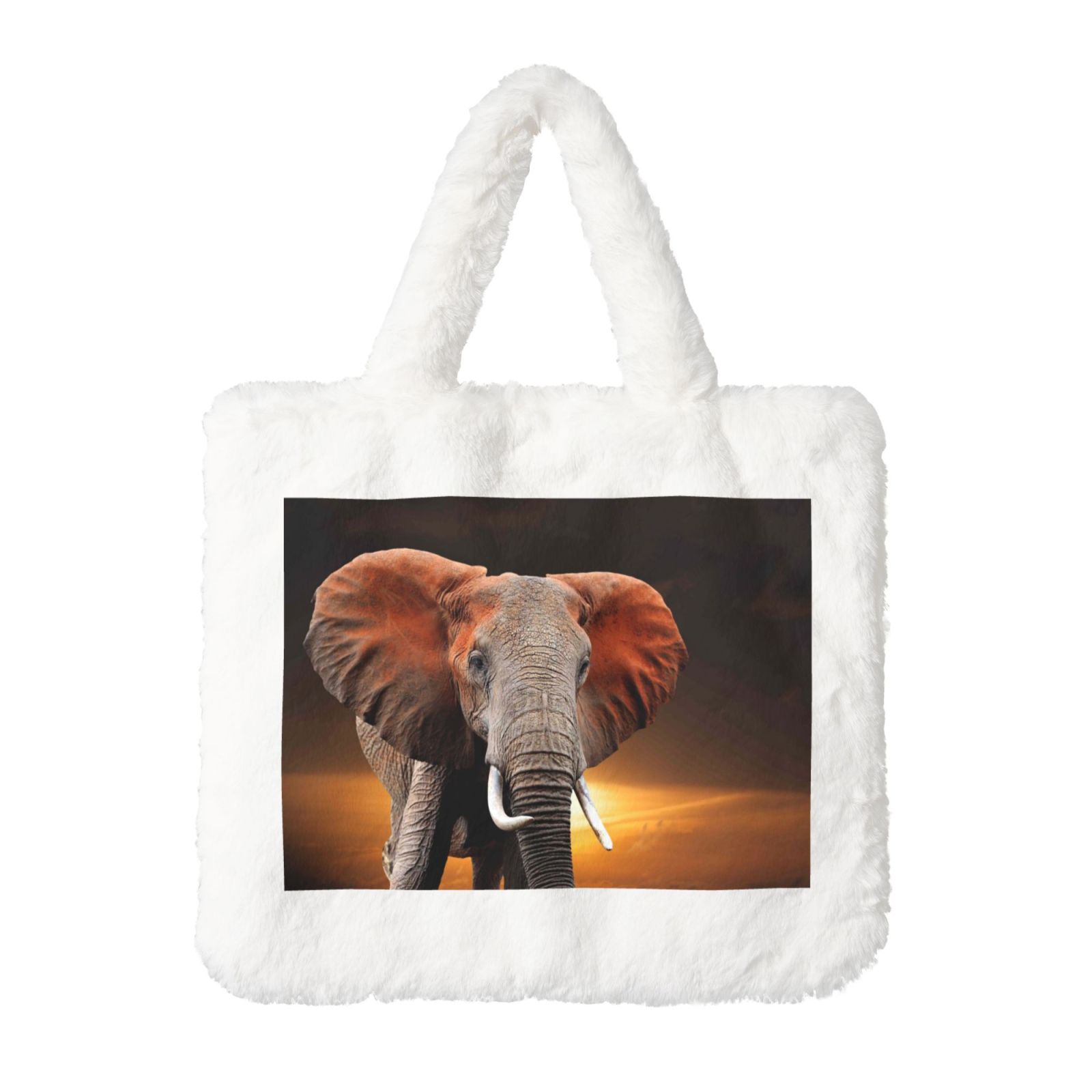 Gaeub Elephant Sunset in Kenya Printed Plush Underarm Bag, Ladies ...