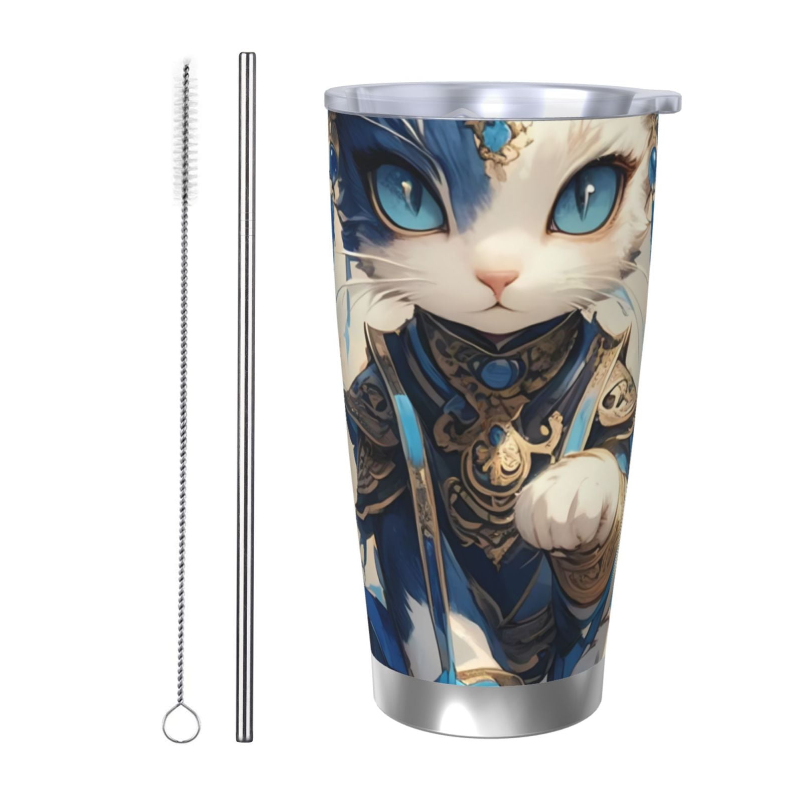 Gaeub Exotic Blue Cat Print 20-Ounce Stainless Steel Car Cup,Tumblers ...