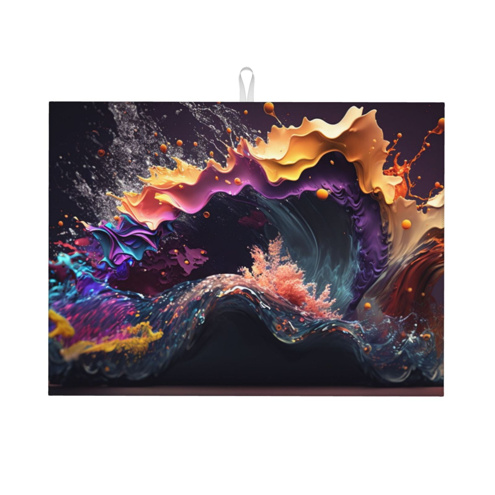 Gaeub Explosive Fluid Splash Art Print Dish Drying Mats For Kitchen ...