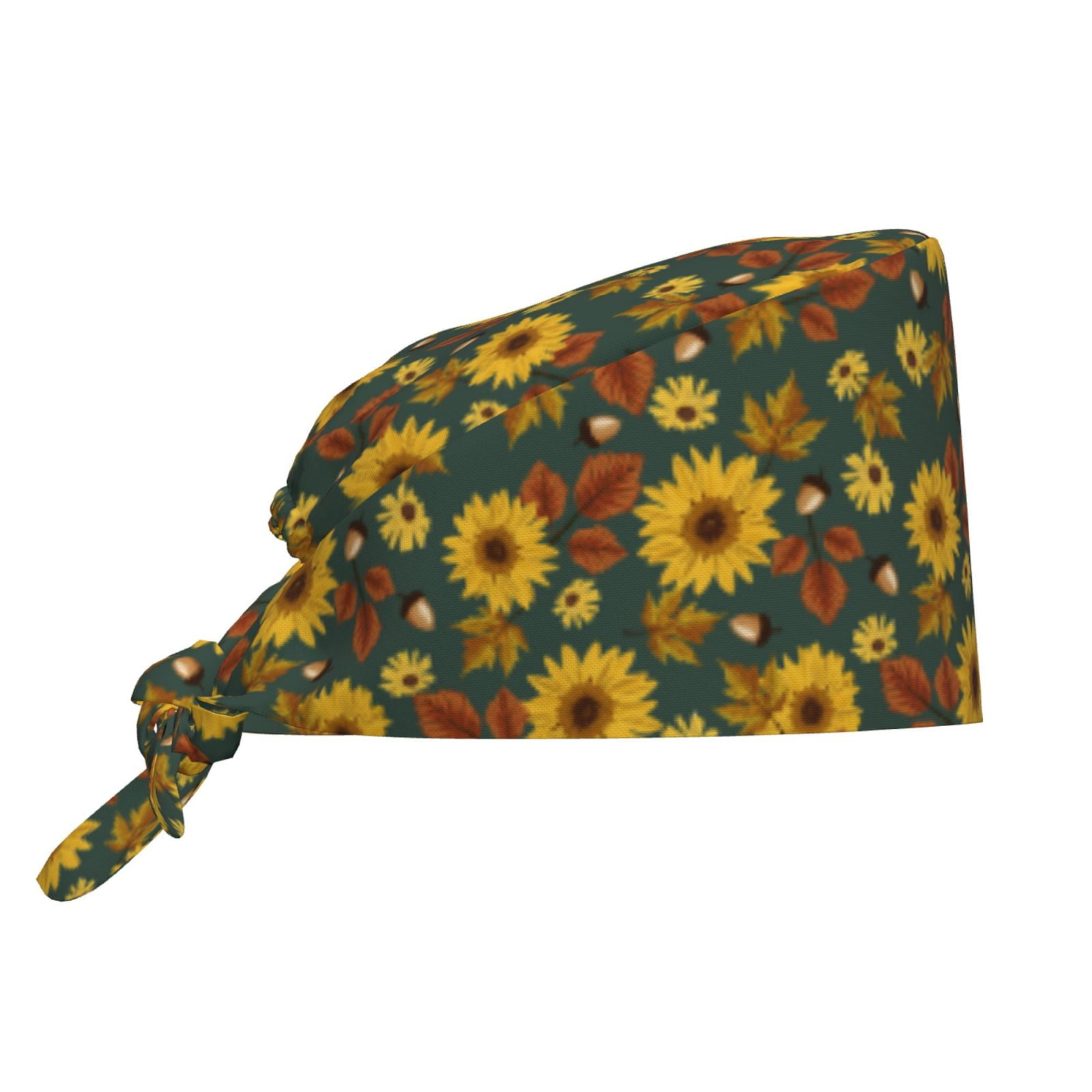 Gaeub Fall Daisy Leaf Nuts Print Cleaning Working Cap,Unisex Scrub Cap ...