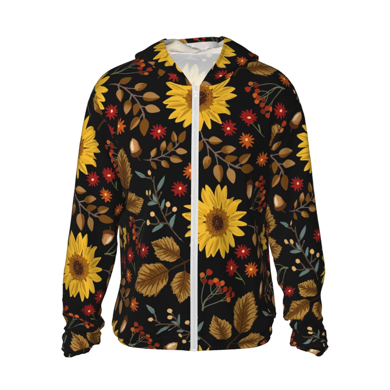 Gaeub Fall Sunflowers Leaves Men's and Women's UPF 50+ Long-Sleeved Sun ...